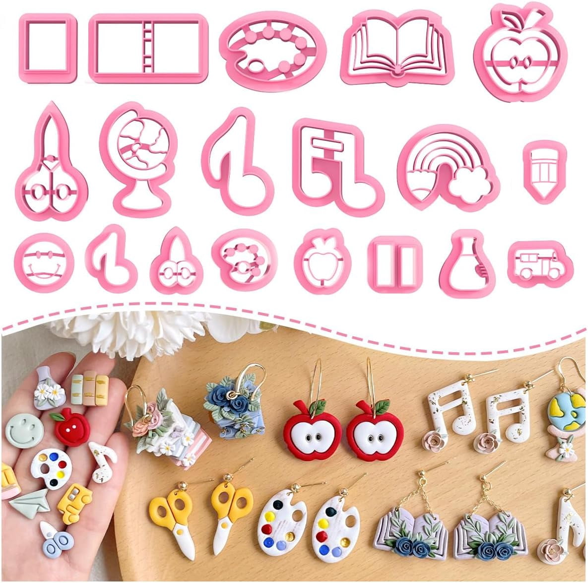 Back to School Clay Cutters - 19 Shapes Earring Cutters for Polymer ...
