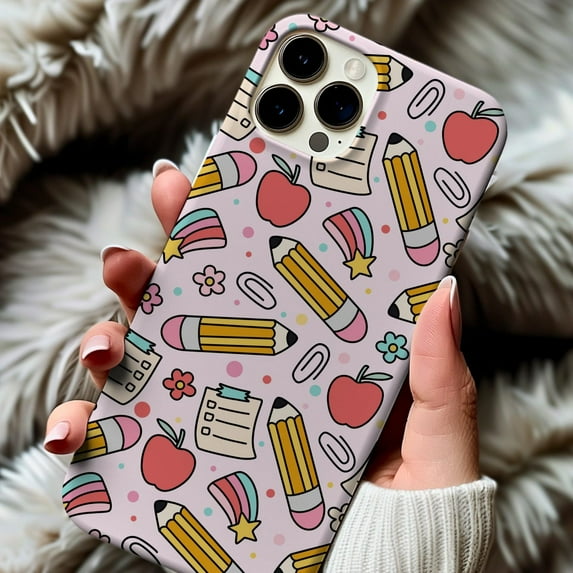 Back to School Collage Phone Case Teacher Girly Cover iPhone 17 11 12 ...
