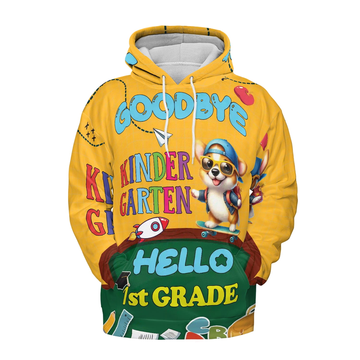 Back to School Corgi Goodbye Kindergarten Hello 1st Grade All Over ...