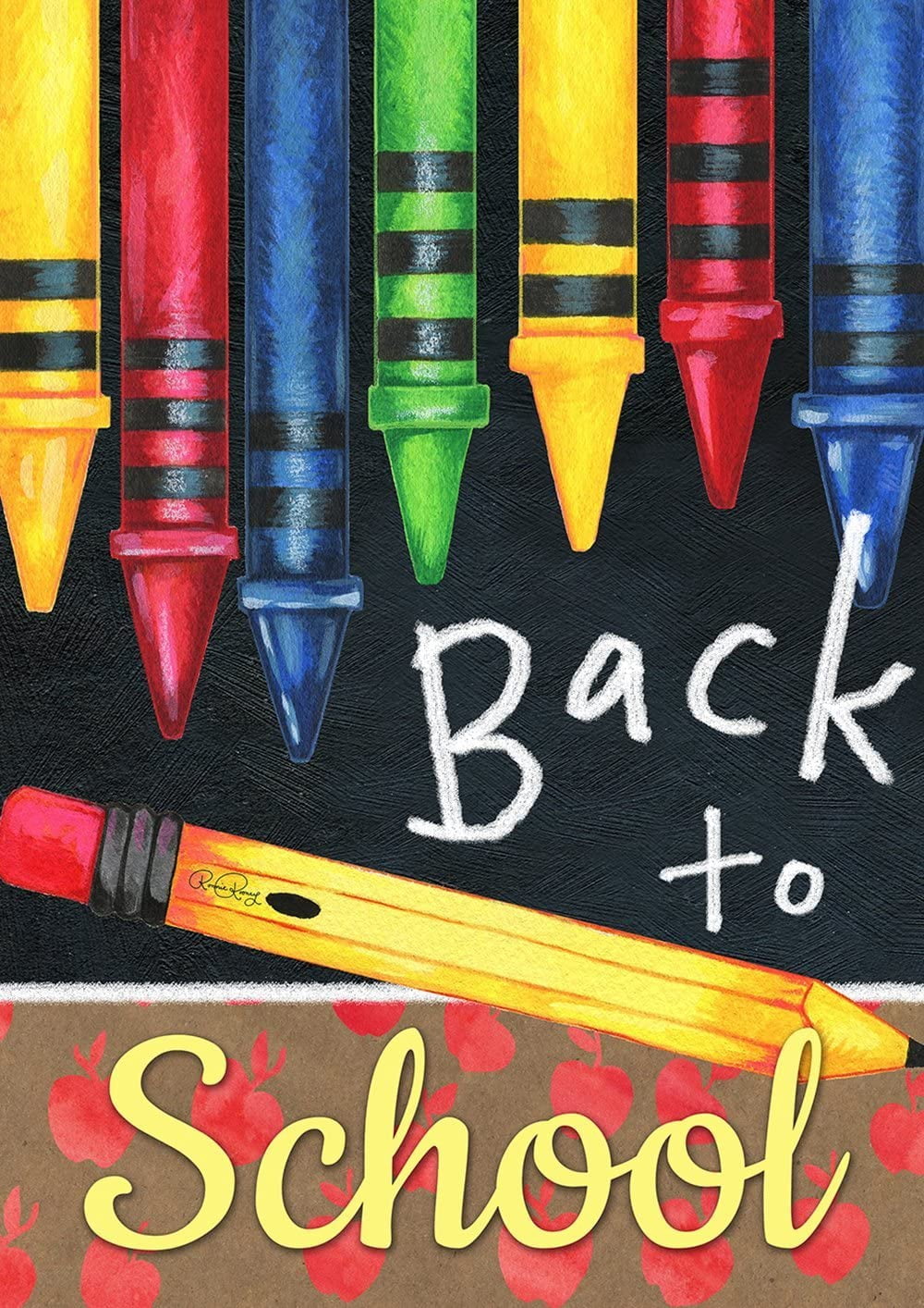 Back to School Crayons Classroom Flag Double Sided Classroom Garden ...