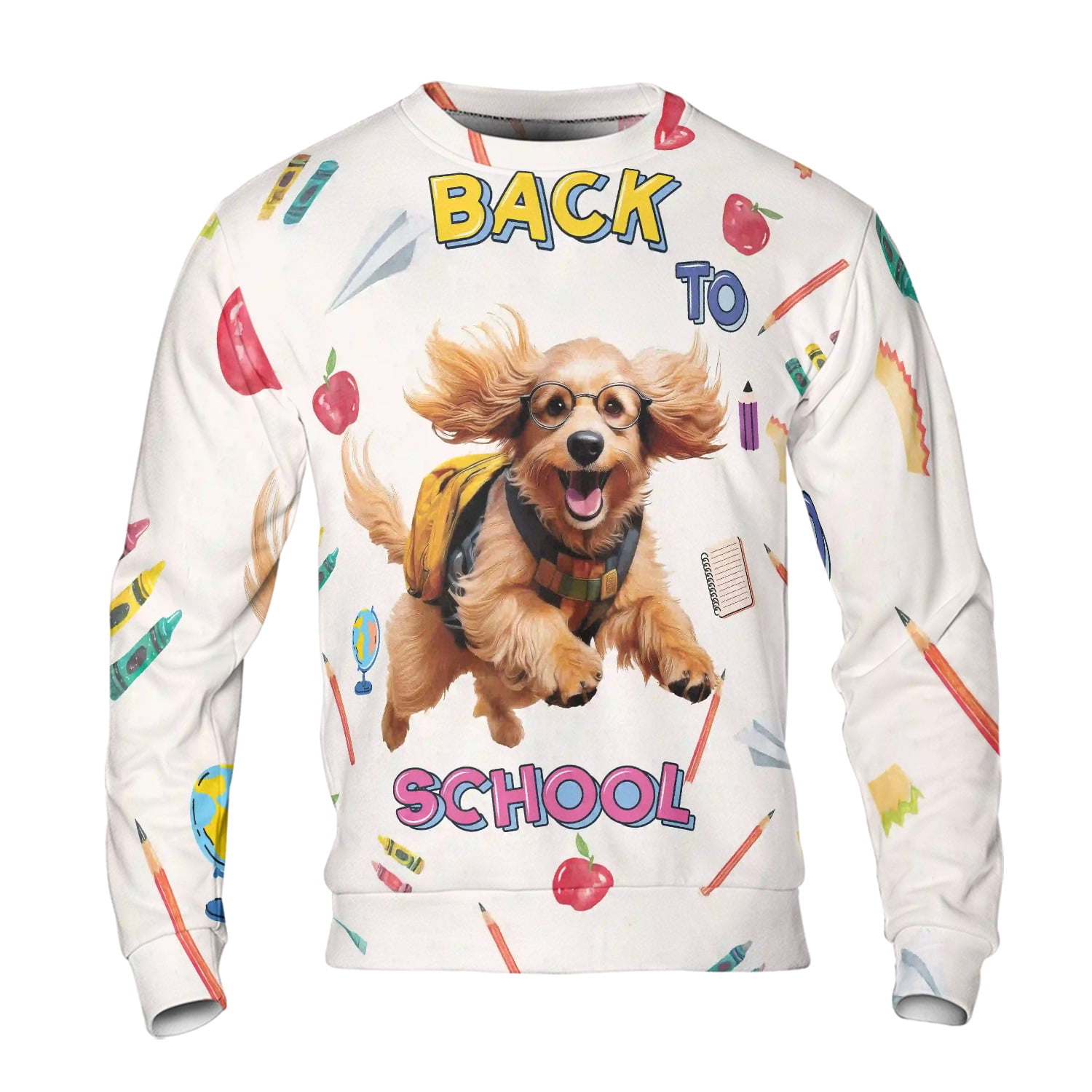 Back to School Cute Afghan Hound All Over Print 3D Sweatshirt Unisex ...