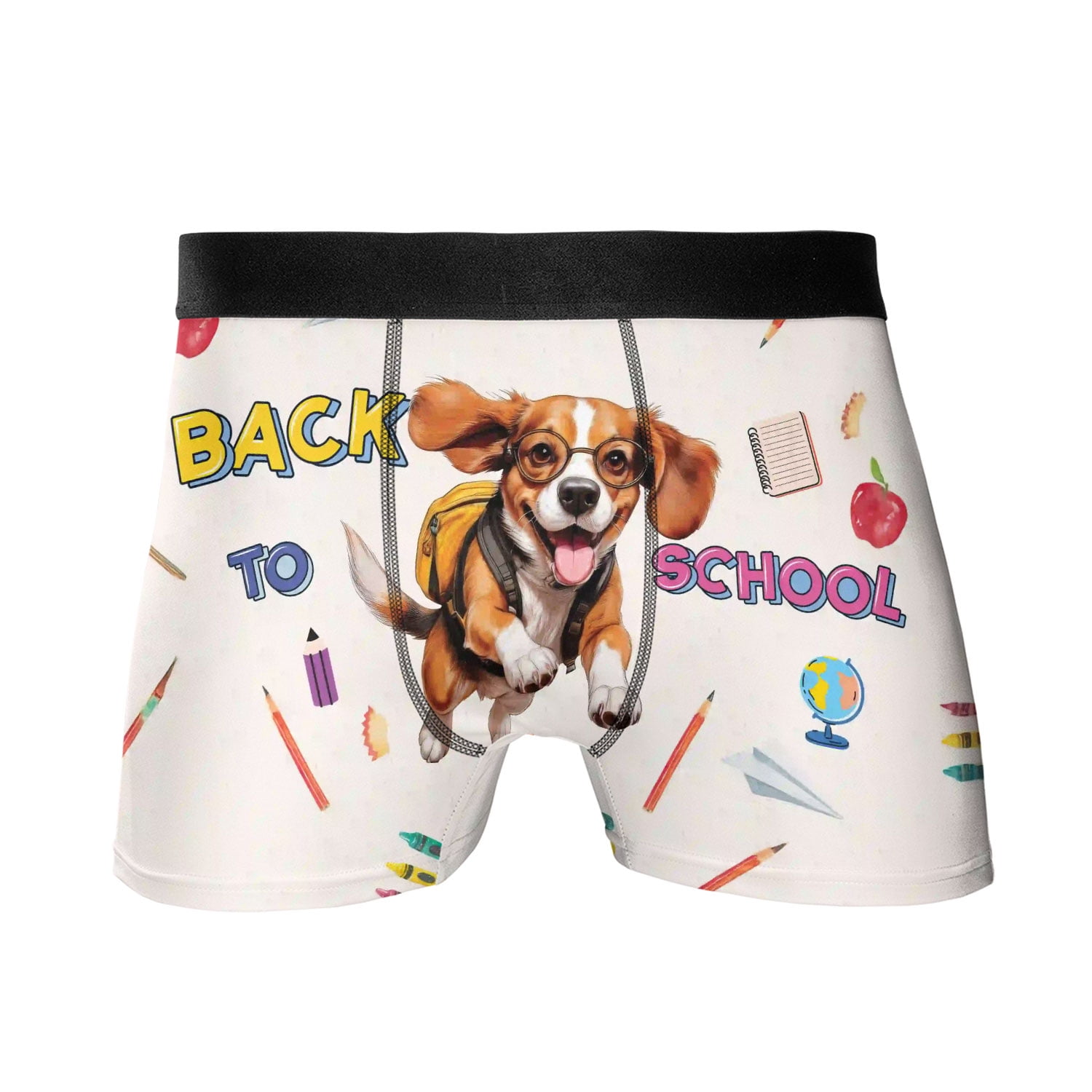 Back to School Cute Beagle All Over Print Boxer Briefs Underwear for Men Dad Beagles Dog Lover ...