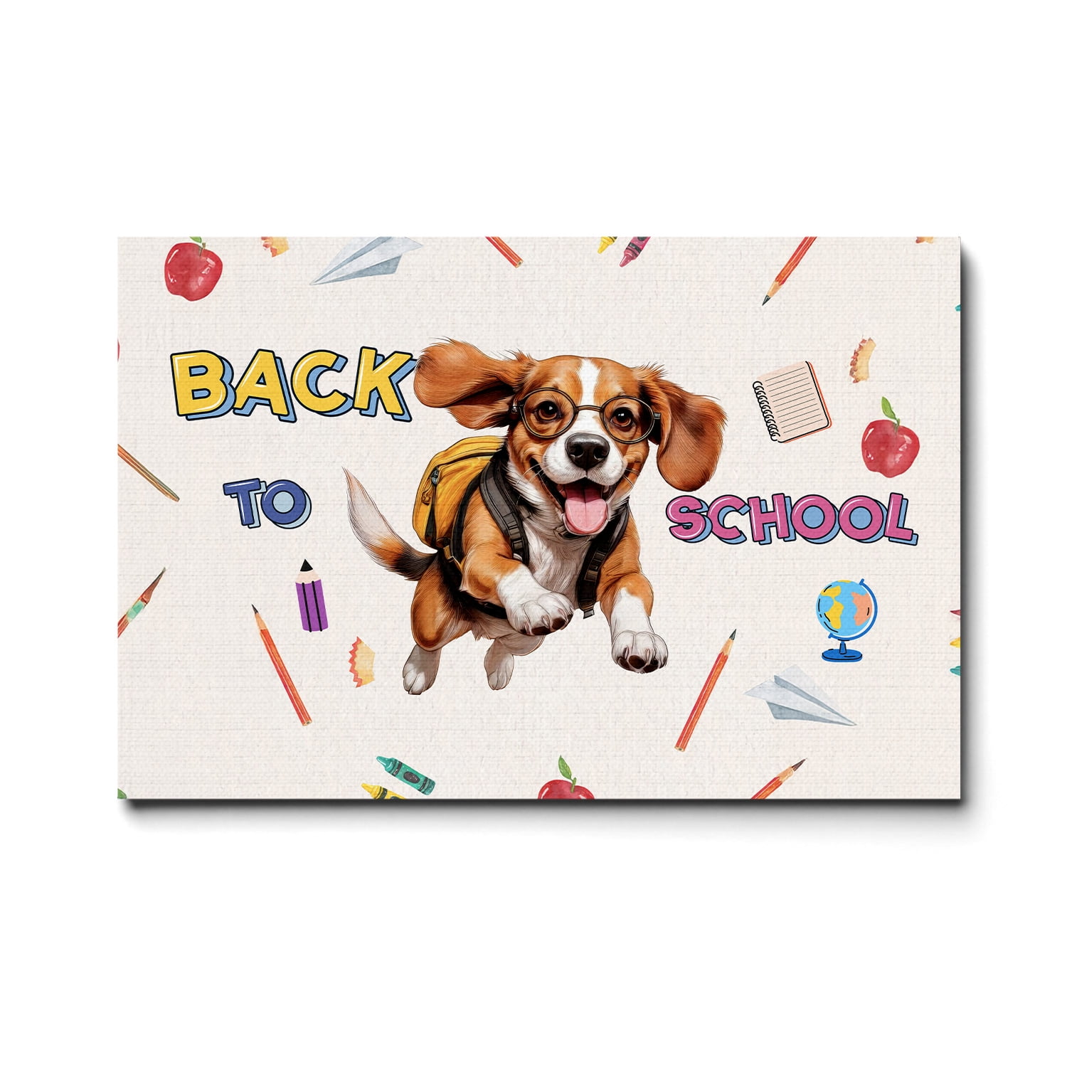 Back to School Cute Beagle Horizontal Matte Canvas Poster Beagles Dog ...