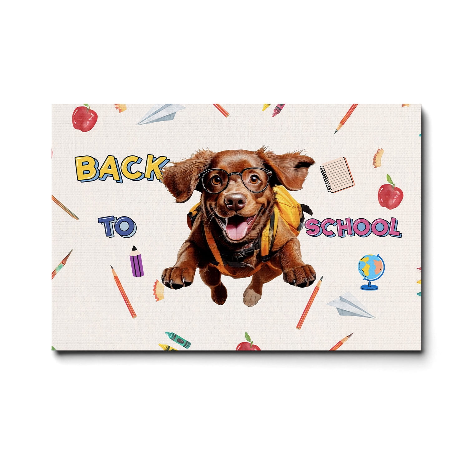 Back to School Cute Chesapeake Bay Retriever Horizontal Matte Canvas ...