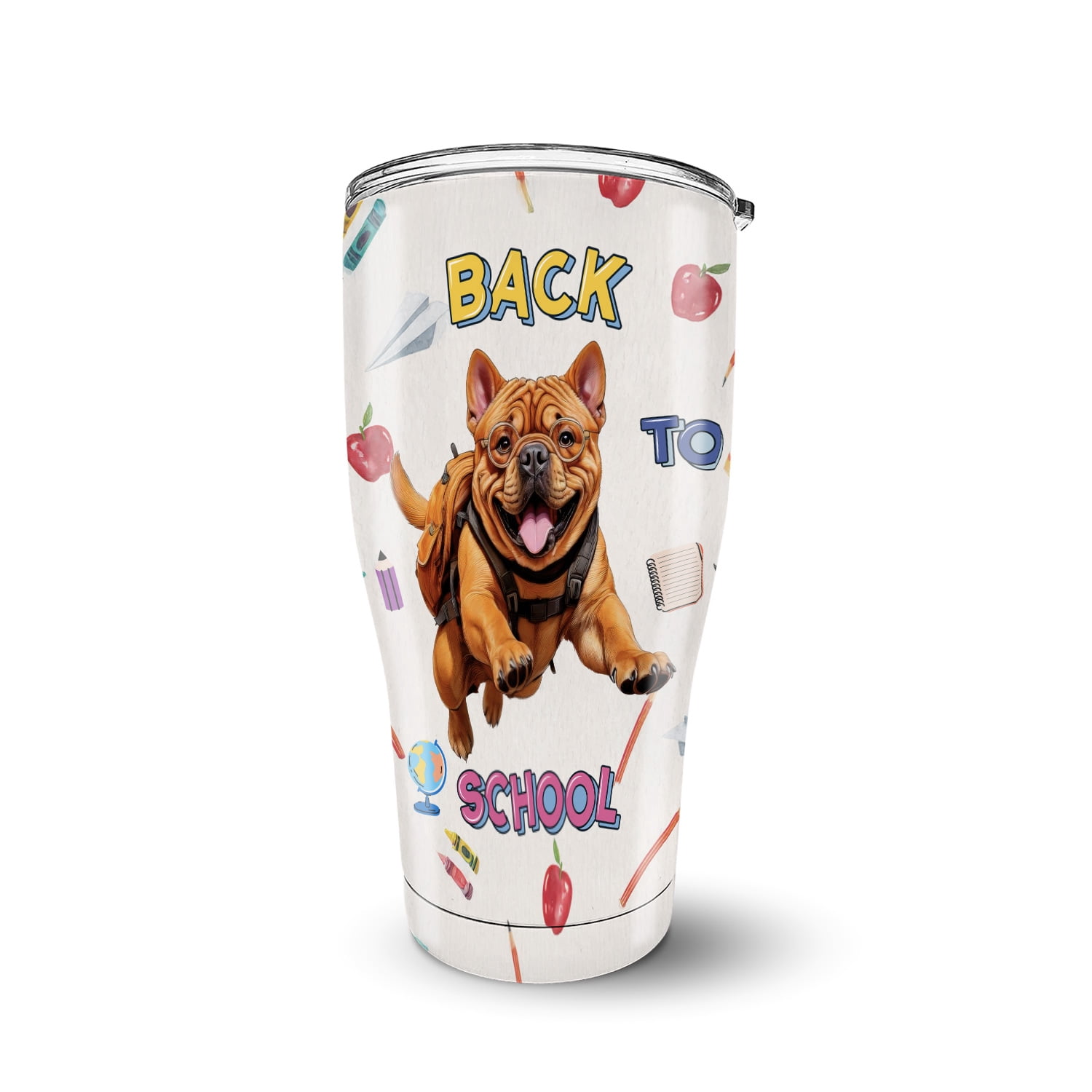 Back to School Cute Chinese Shar-Pei 30oz Stainless Steel Tumbler ...
