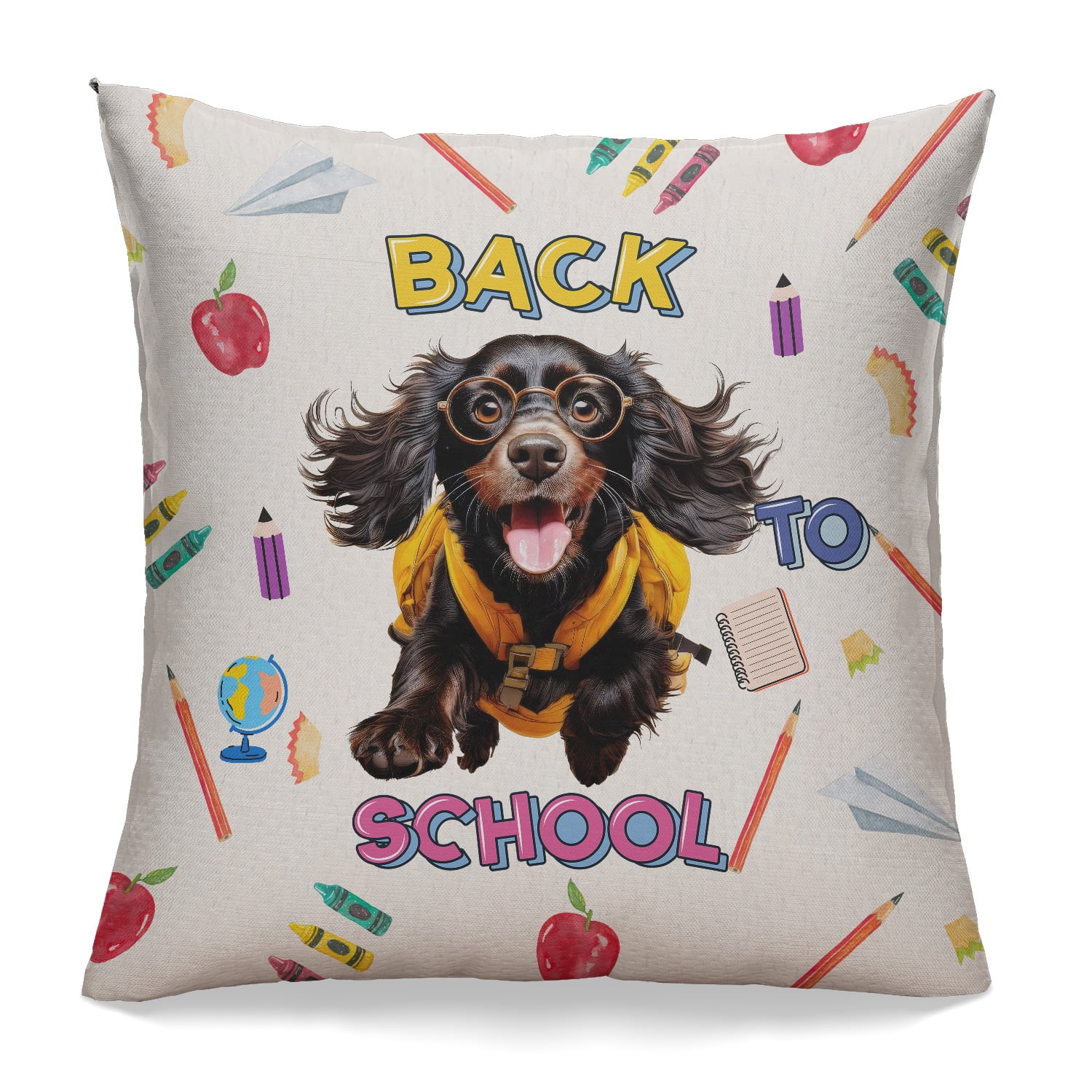 Back to School Cute Cocker Spaniel Pillowcase Double Sided Cockers Dog ...