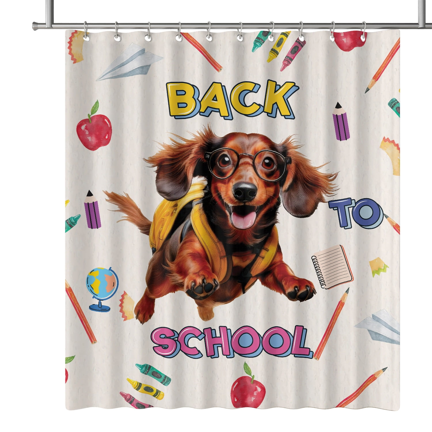Back to School Cute Dachshund Shower Curtain Wiener Dog Lover Gifts ...