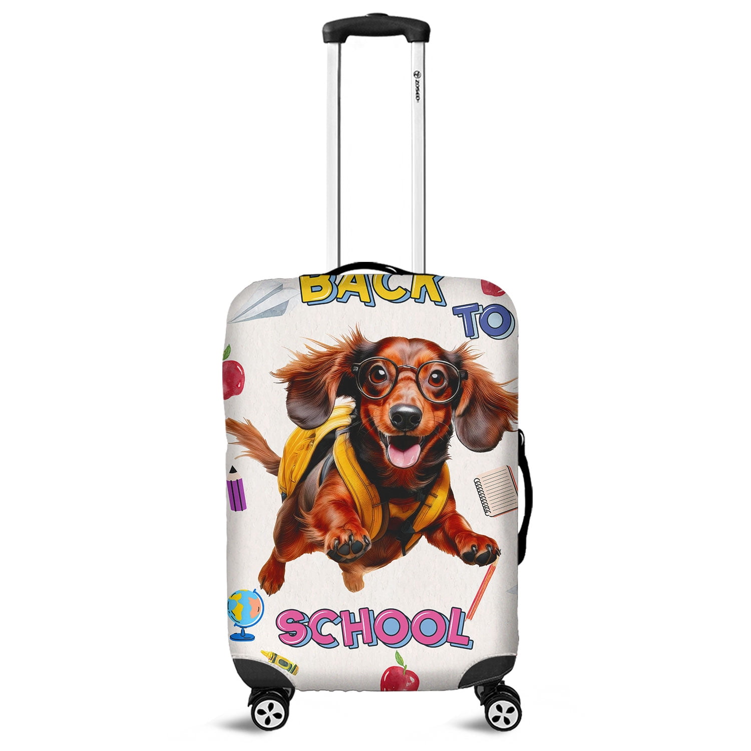 Back to School Cute Dachshund Travel Luggage Cover Wiener Dog Lover ...