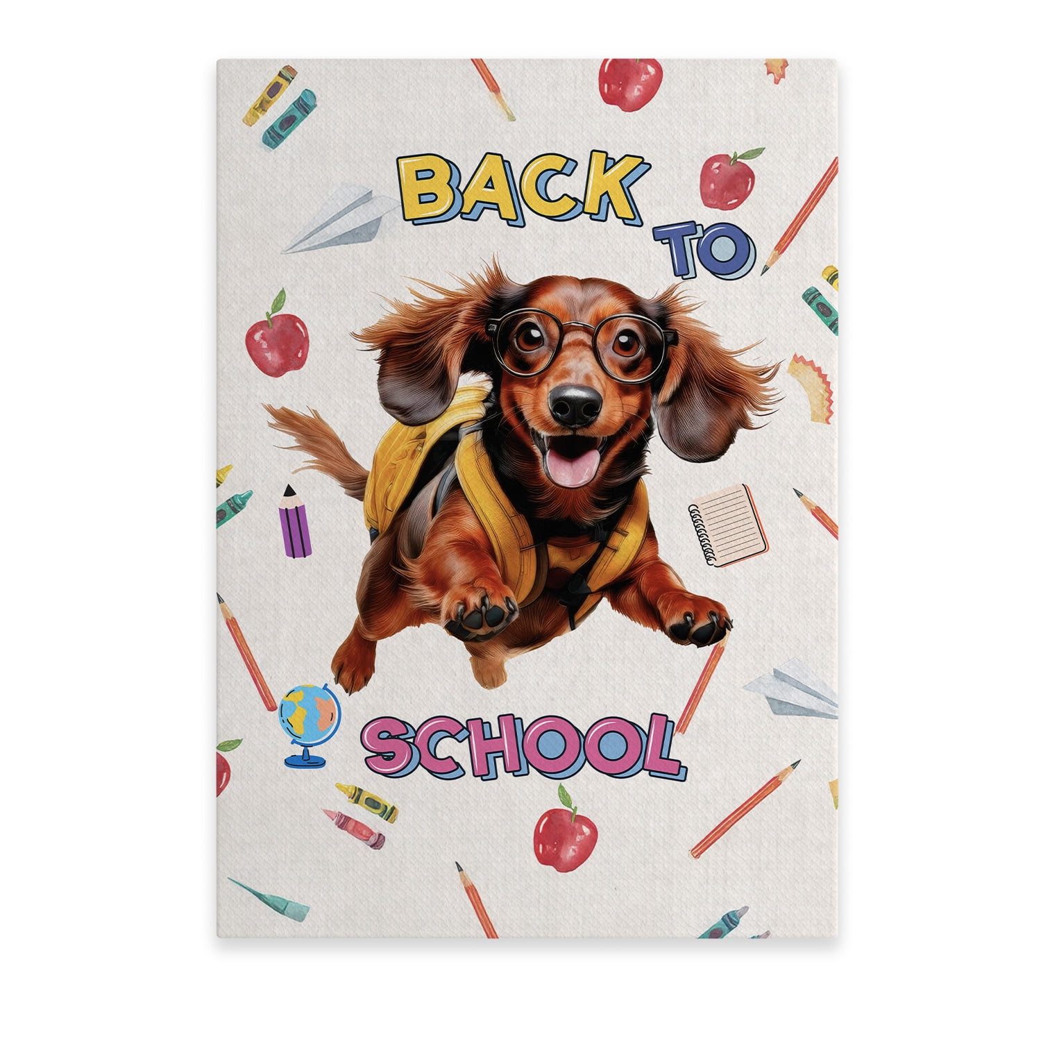 Back to School Cute Dachshund Vertical Matte Canvas Poster Wiener Dog ...