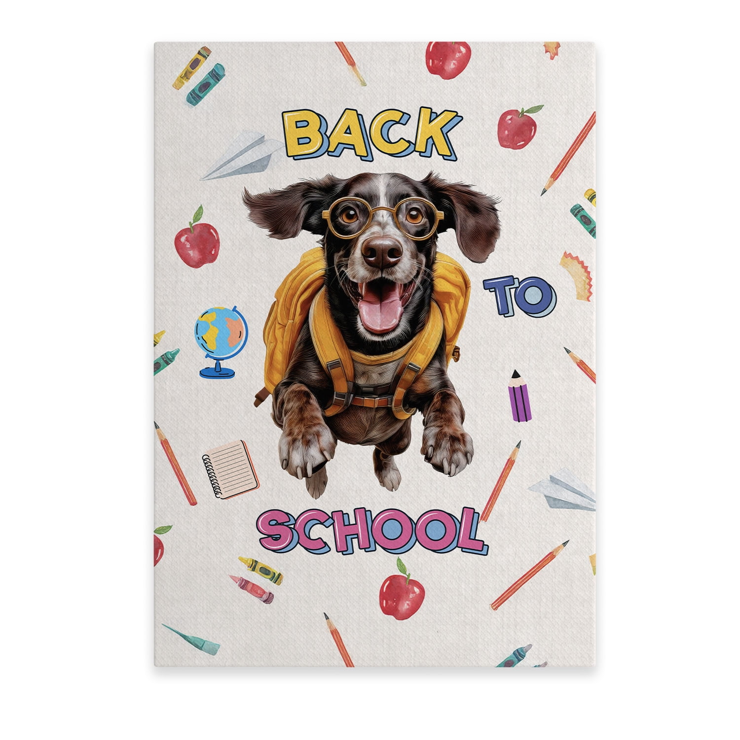 Back to School Cute German Shorthaired Pointer Vertical Matte Canvas ...