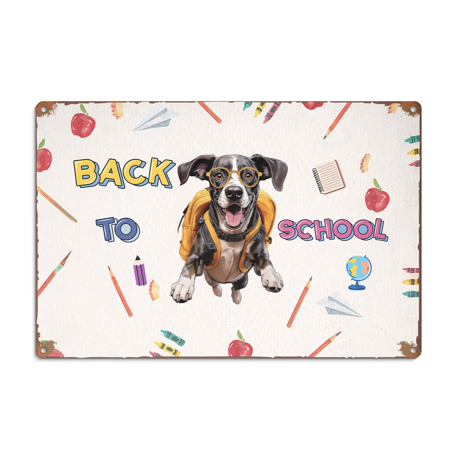Back to School Cute Great Dane Horizontal Metal Aluminum Sign Danes Dog ...