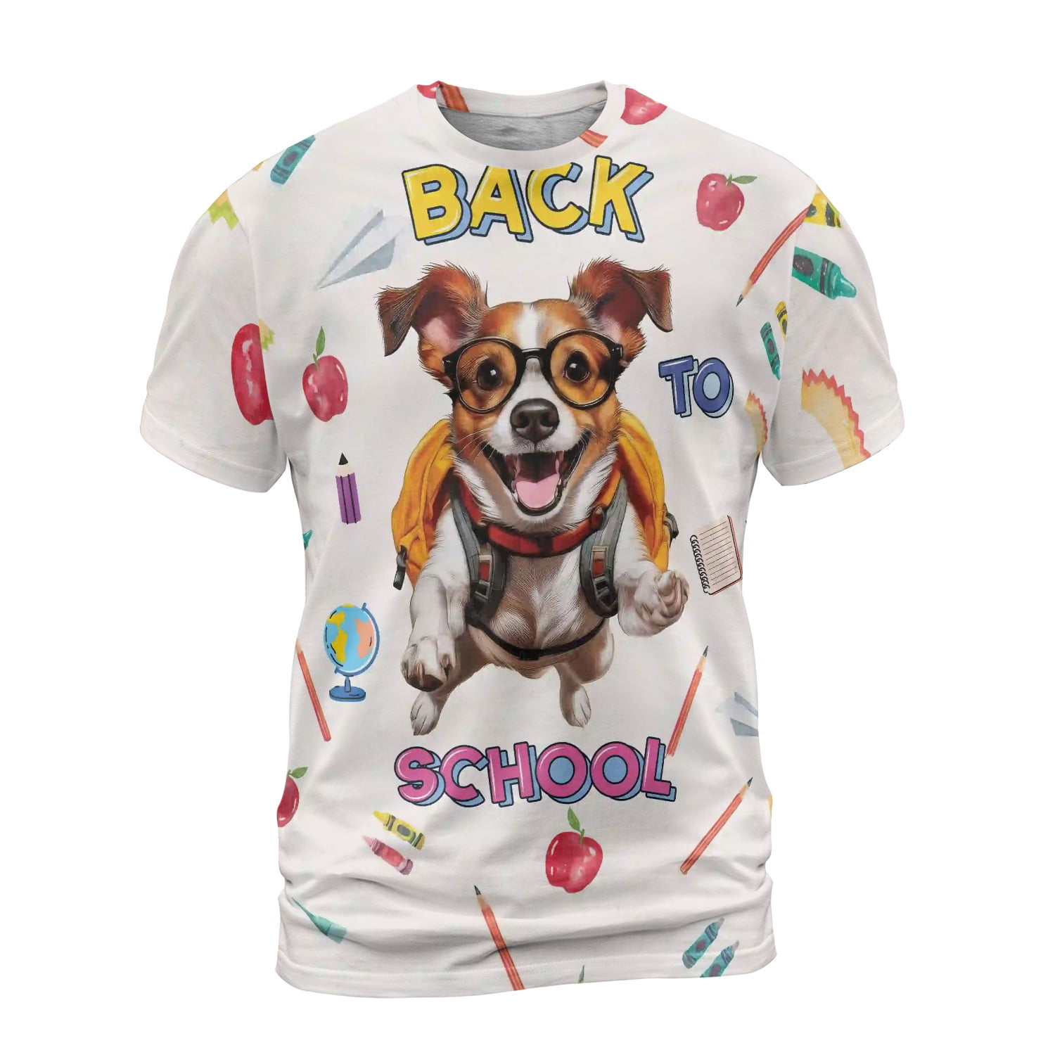 Back to School Cute Jack Russell Terrier All Over Print 3D Shirt Unisex ...