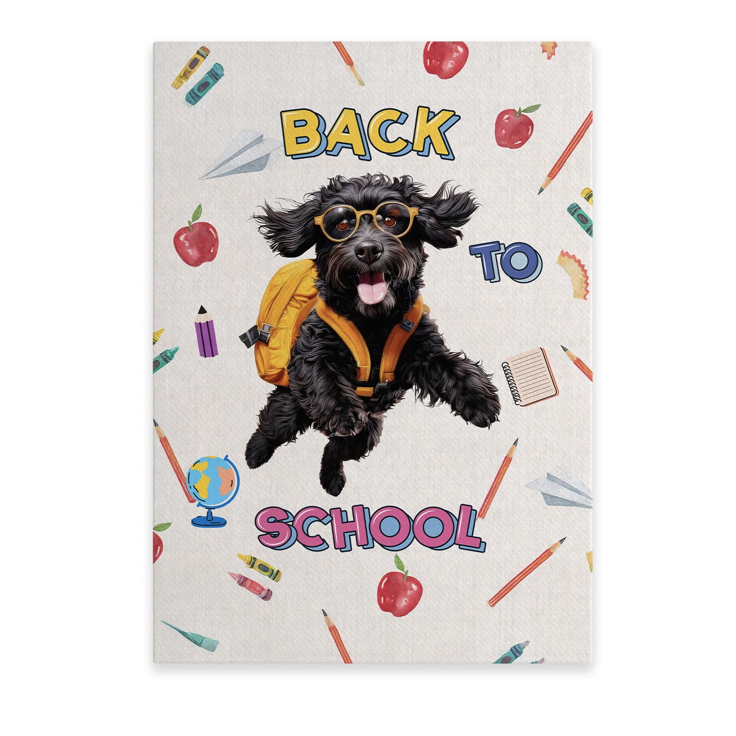 Back to School Cute Portuguese Water Dog Vertical Matte Canvas Poster ...