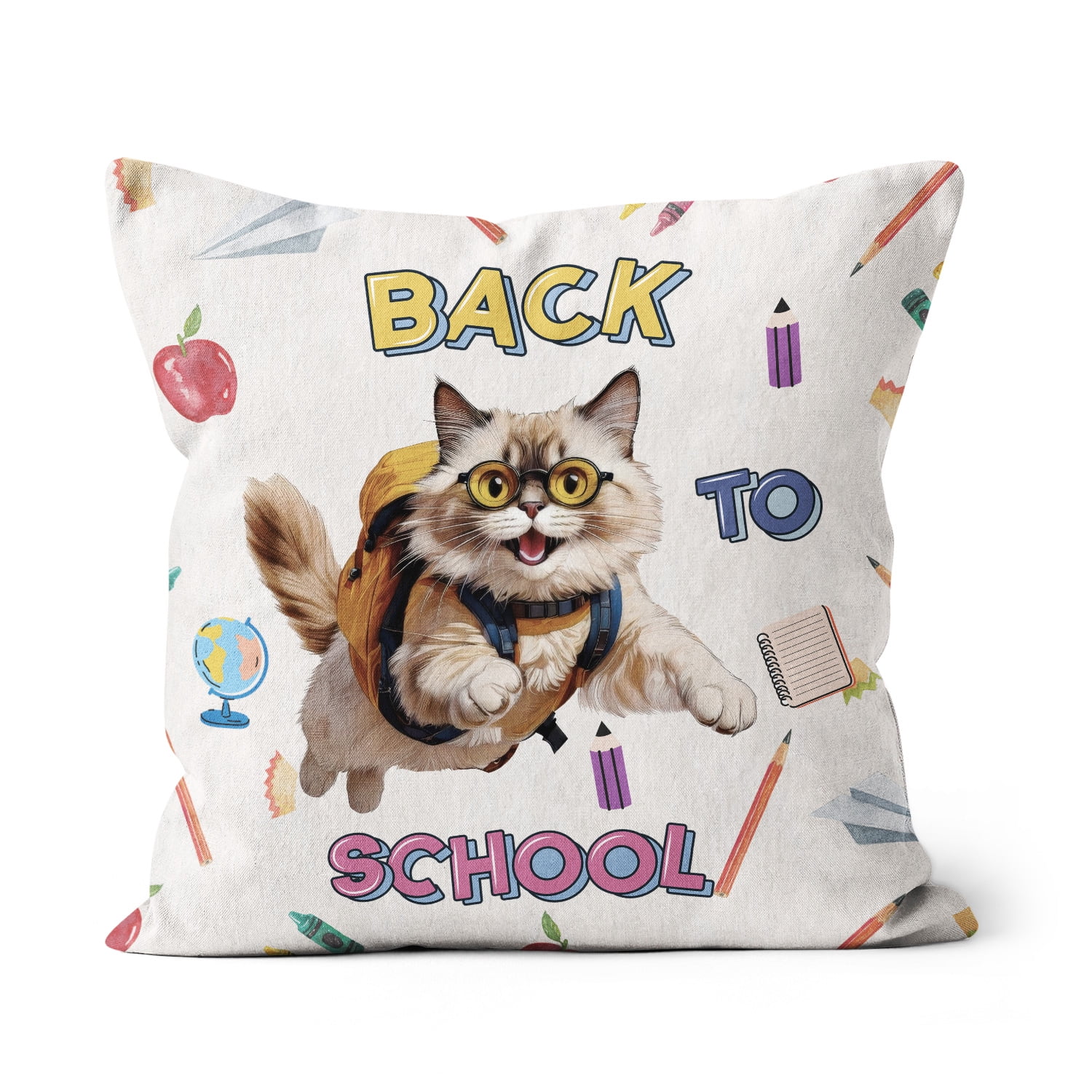 Back to School Cute Ragdoll Pillow Cushion Double Sided Cat Lover ...
