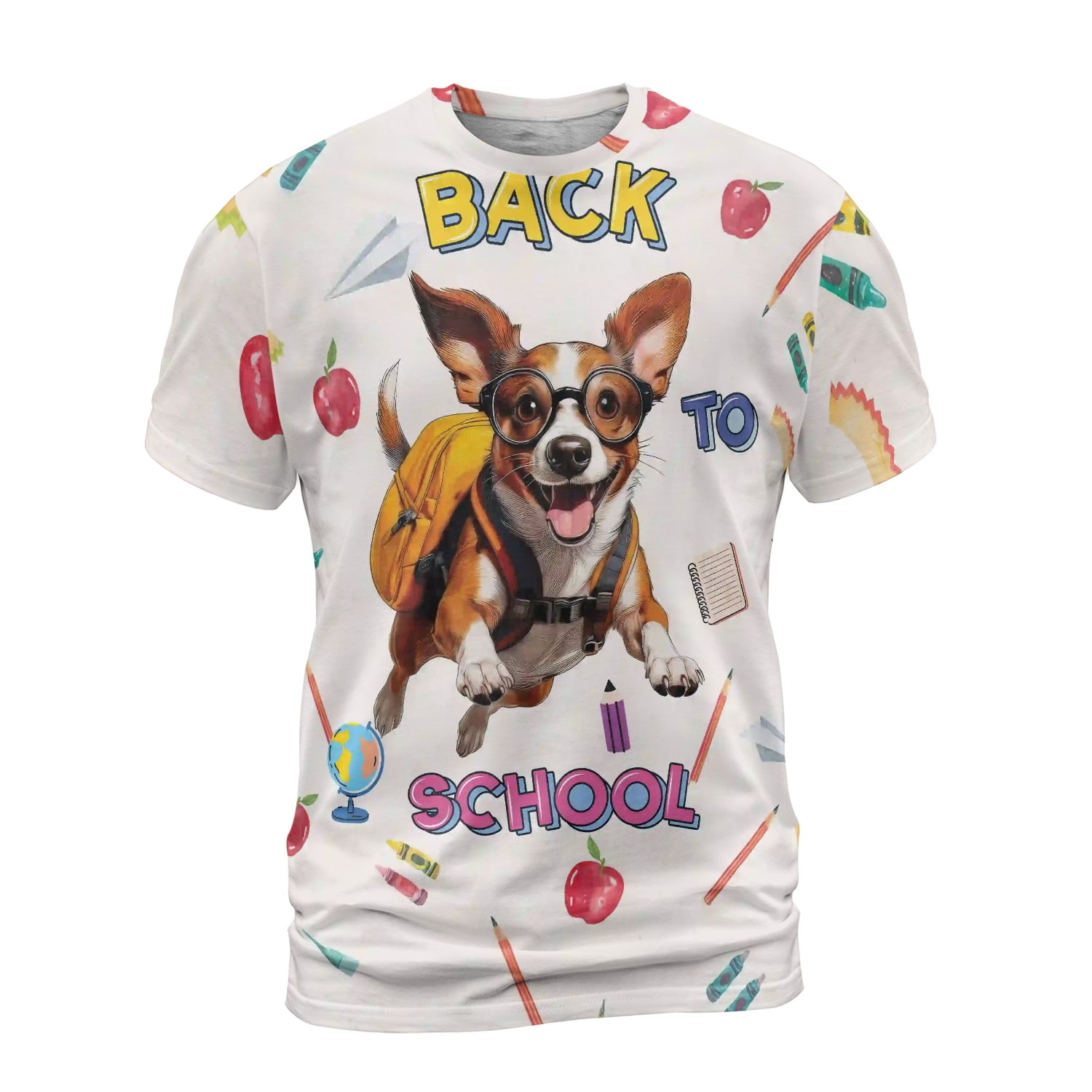 Back to School Cute Rat Terrier All Over Print 3D Shirt Unisex Merch ...