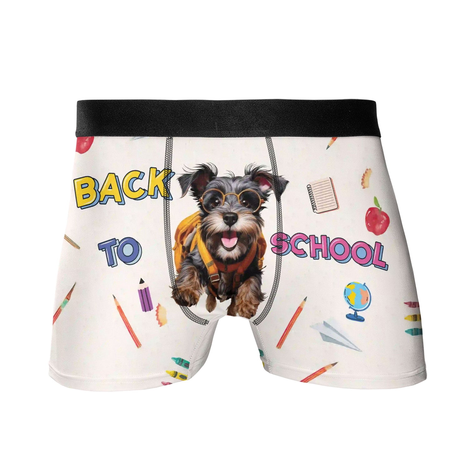 Back to School Cute Schnauzer All Over Print Boxer Briefs Underwear for ...