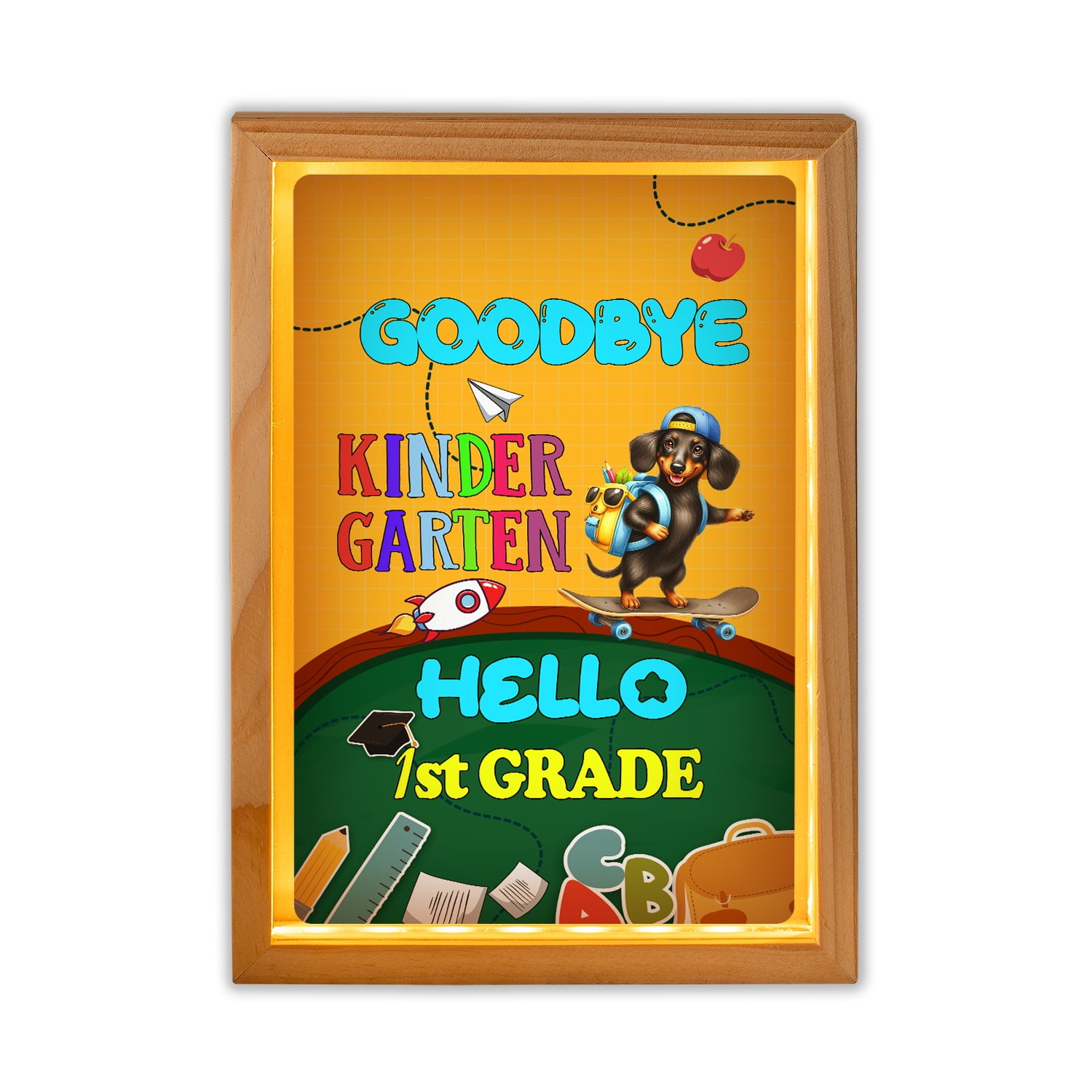 Back to School Dachshund Goodbye Kindergarten Hello 1st Grade Acrylic ...