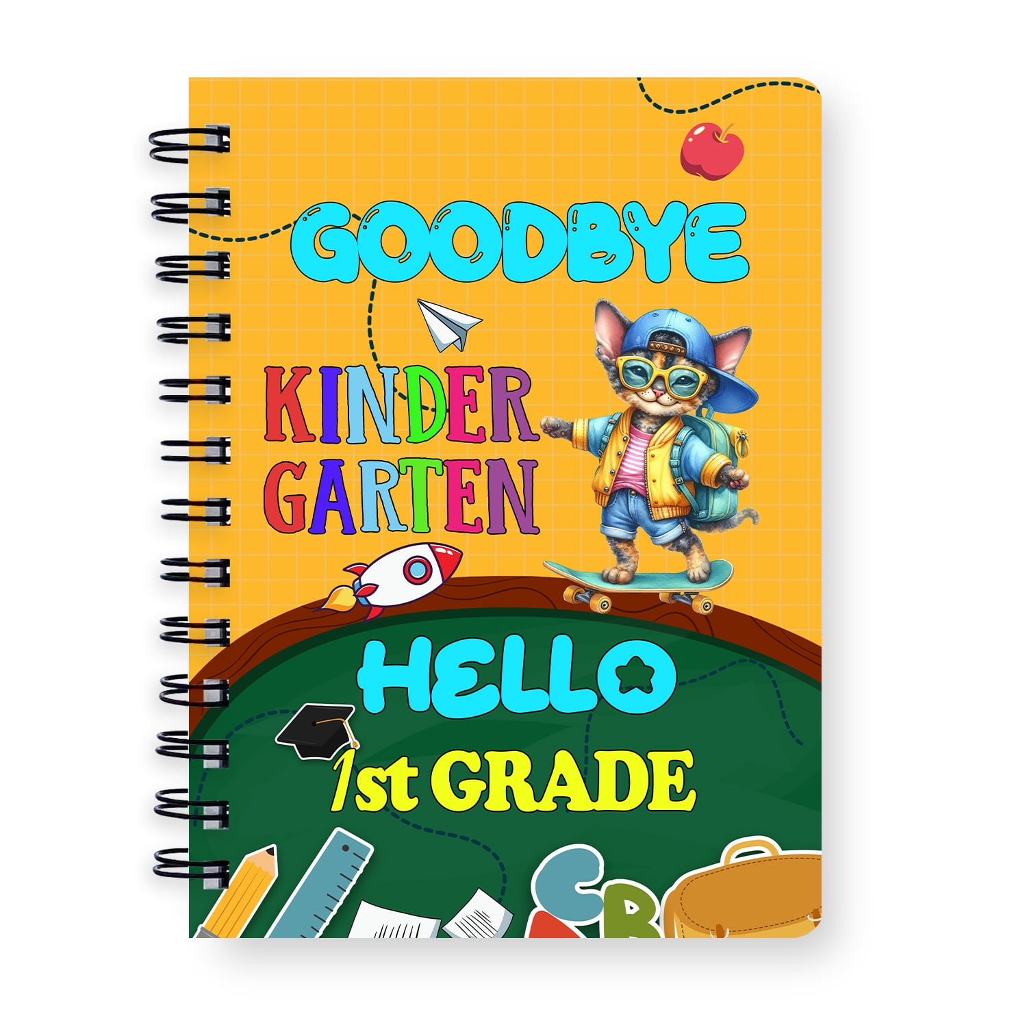 Back to School Devon Rex Goodbye Kindergarten Hello 1st Grade Spiral ...