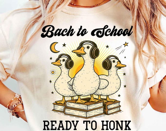 Back to School Duck Shirt, Ready to Honk Teacher Tee, Cute Goose ...