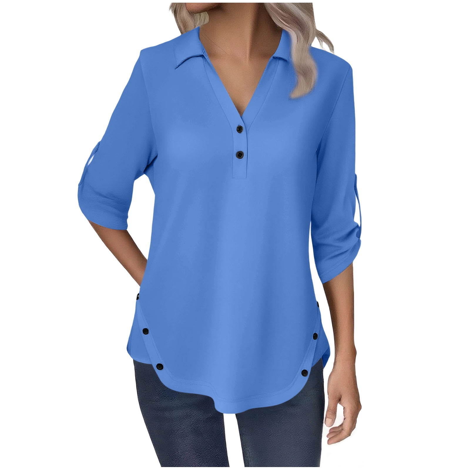 Back to School Fashion Fall Saving Fall Shirt Women's Tops Women 3/4 ...
