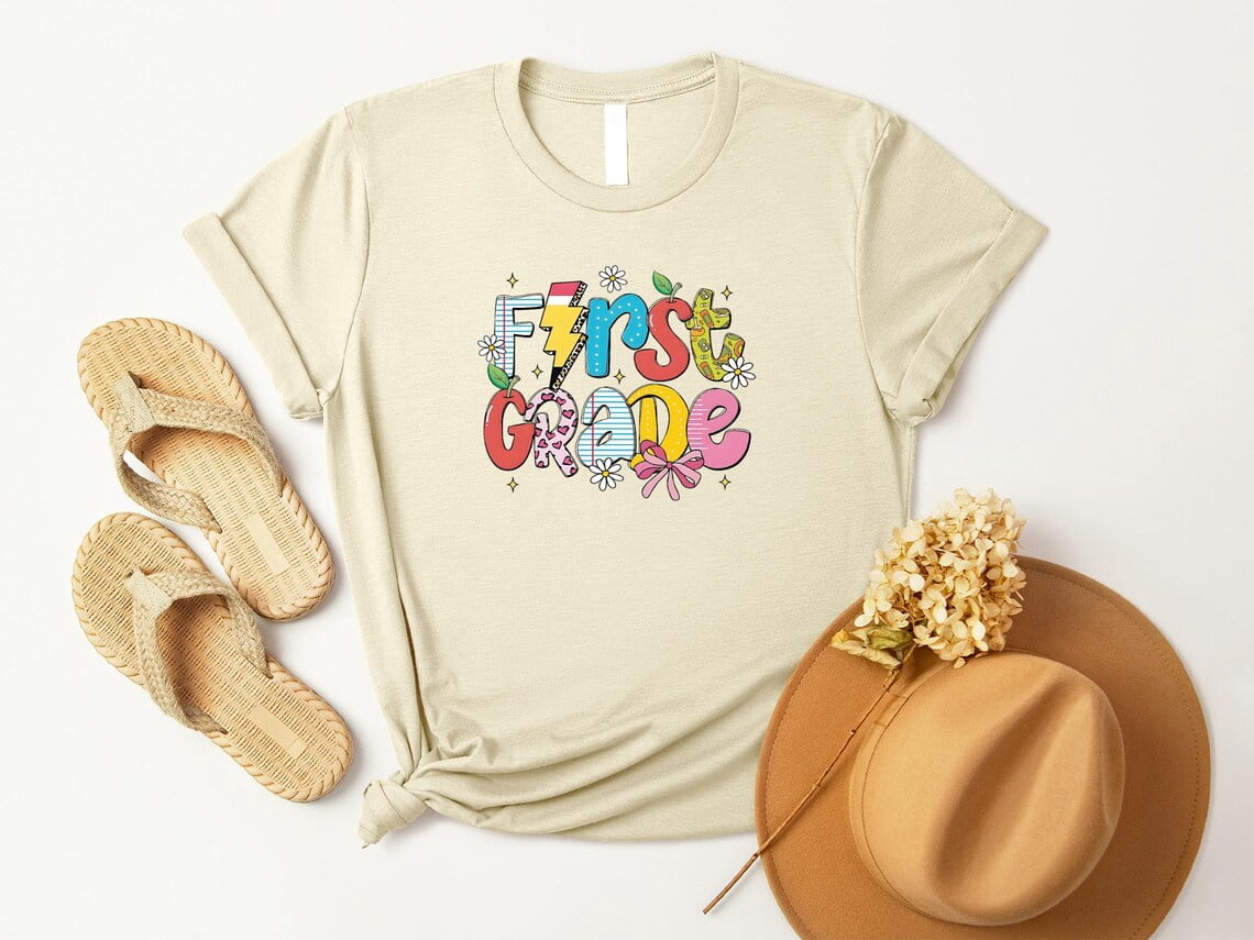 Back to School First Grade Shirt, Fun 1st Grader Tee, Cute School ...