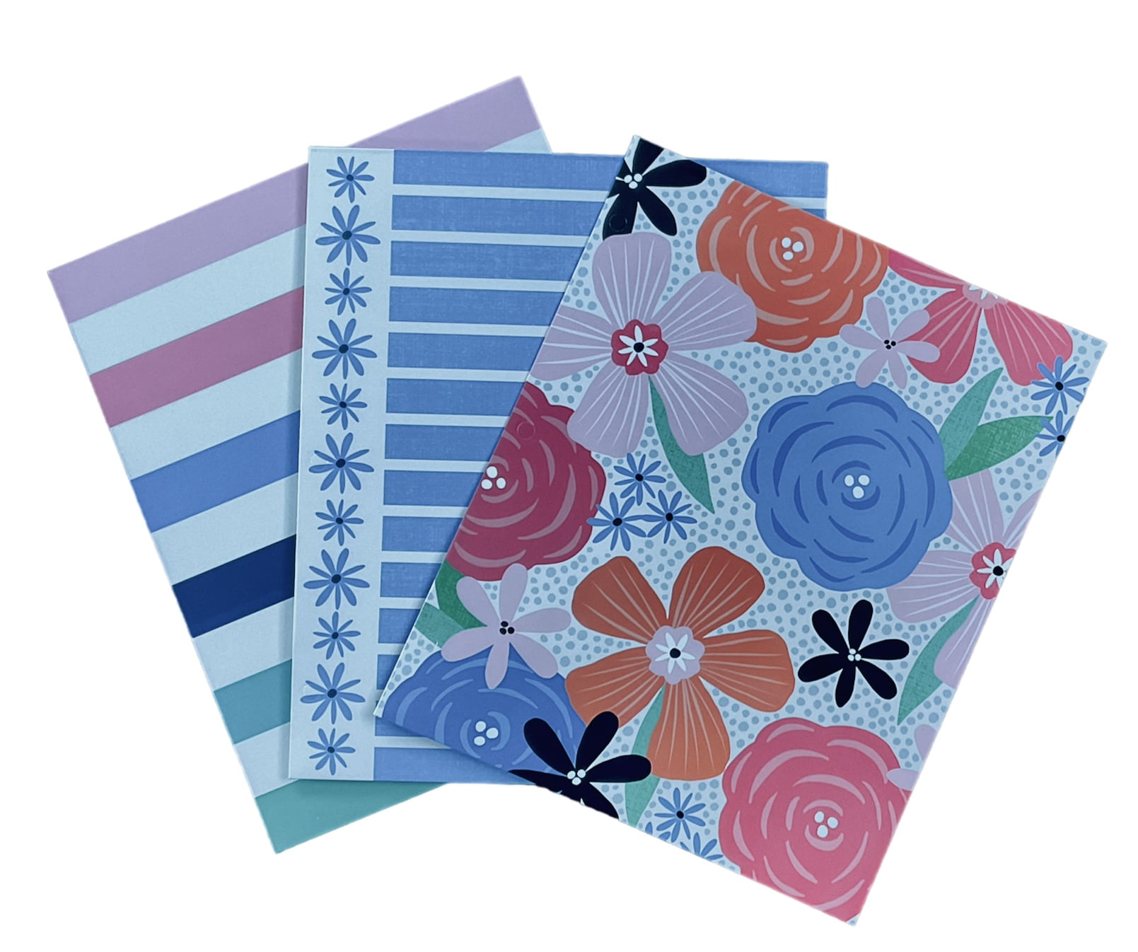 Back to School Folders Portfolio Set 3 Laminated Artsy Flower Power ...