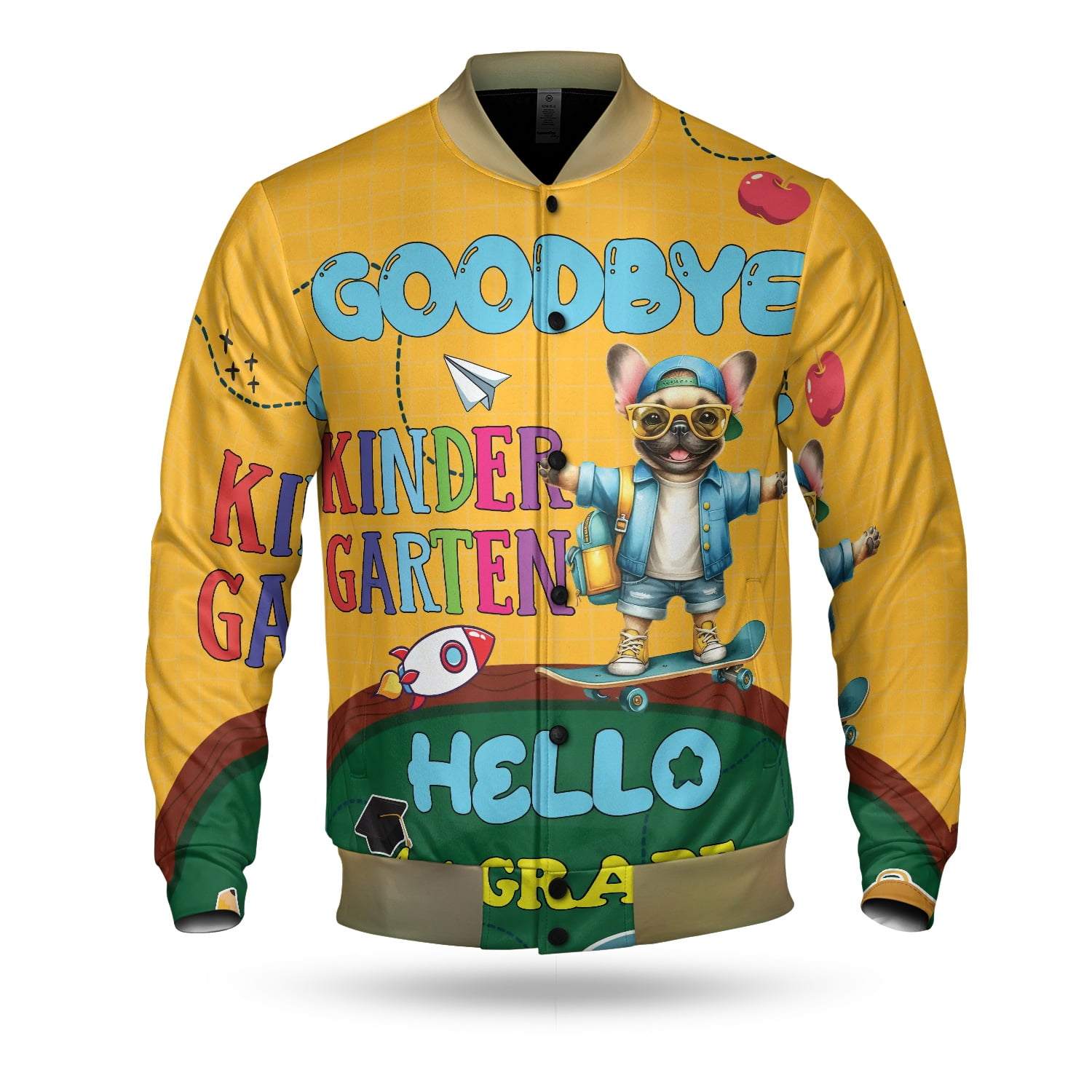 Back to School French Bulldog Goodbye Kindergarten Hello 1st Grade All ...