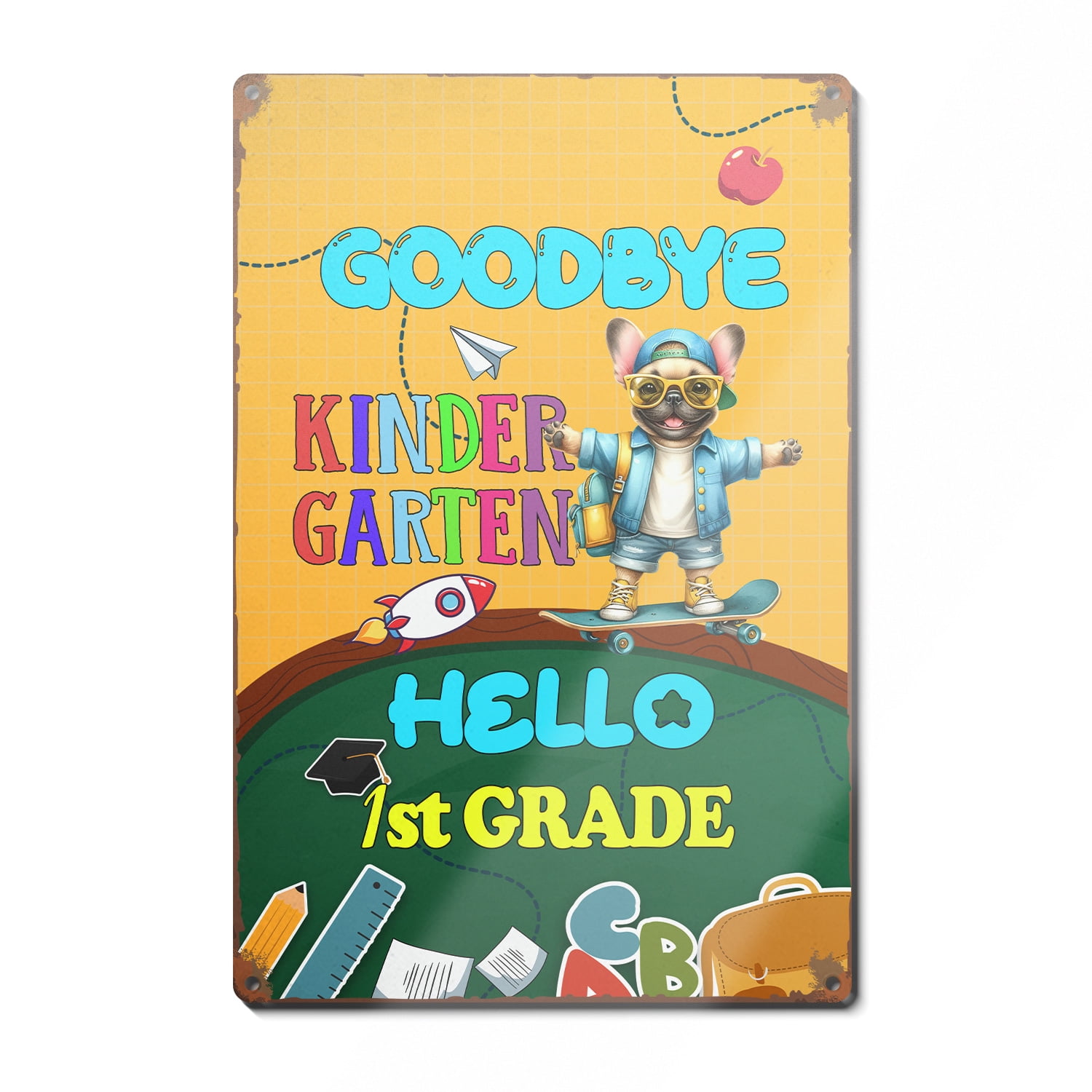 Back to School French Bulldog Goodbye Kindergarten Hello 1st Grade ...