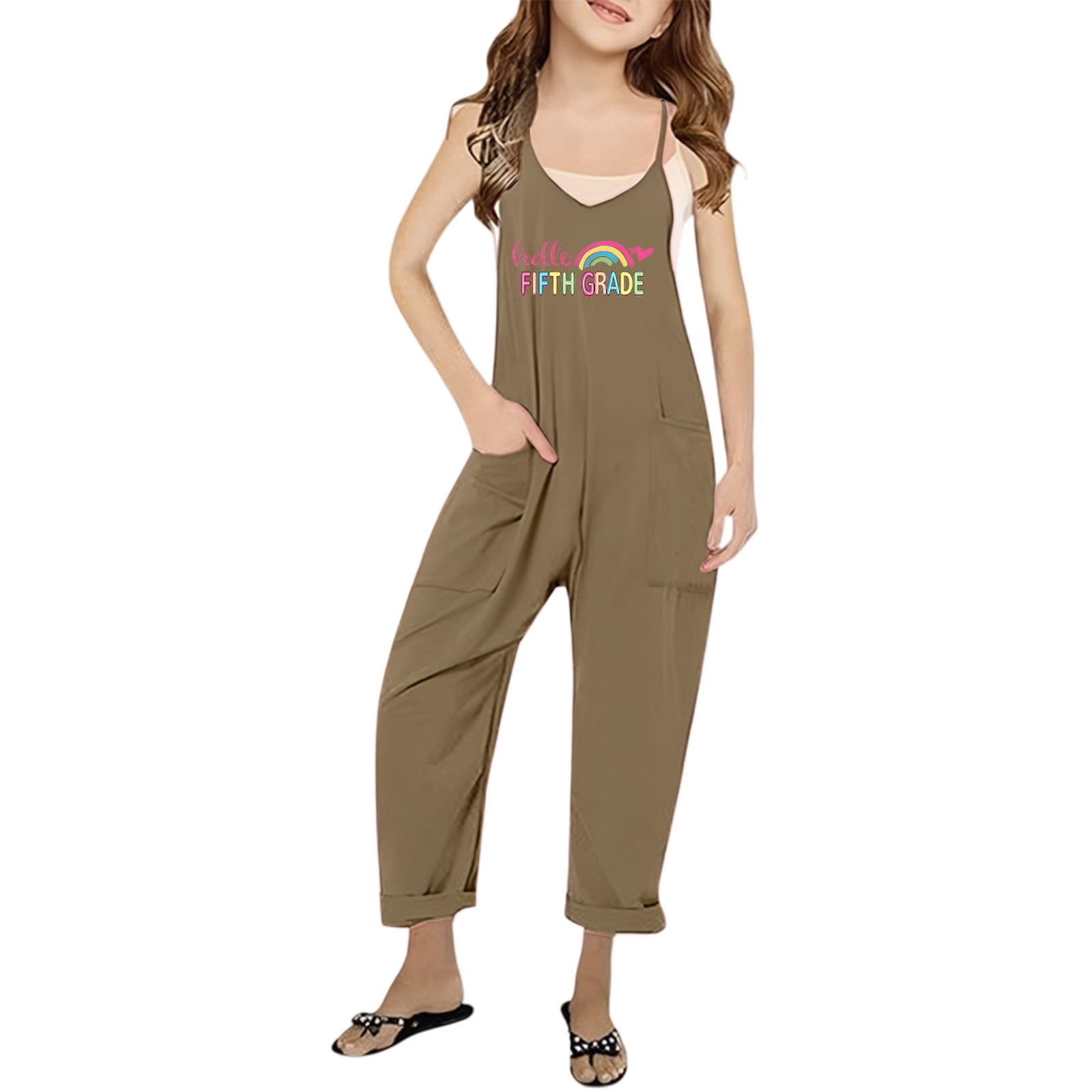 Back to School Girls Romper School Season Letter Print Overalls Young ...