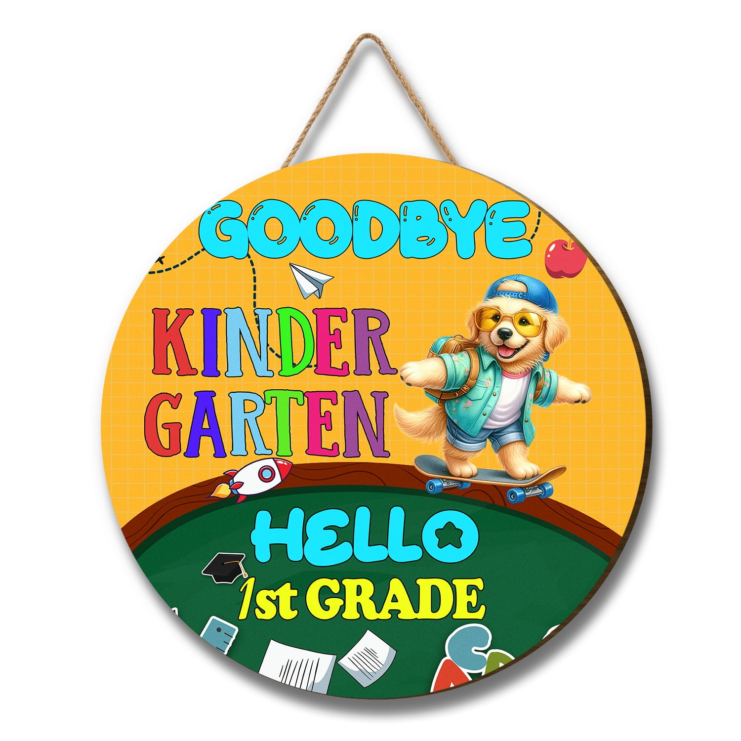 Back to School Golden Retriever Goodbye Kindergarten Hello 1st Grade ...