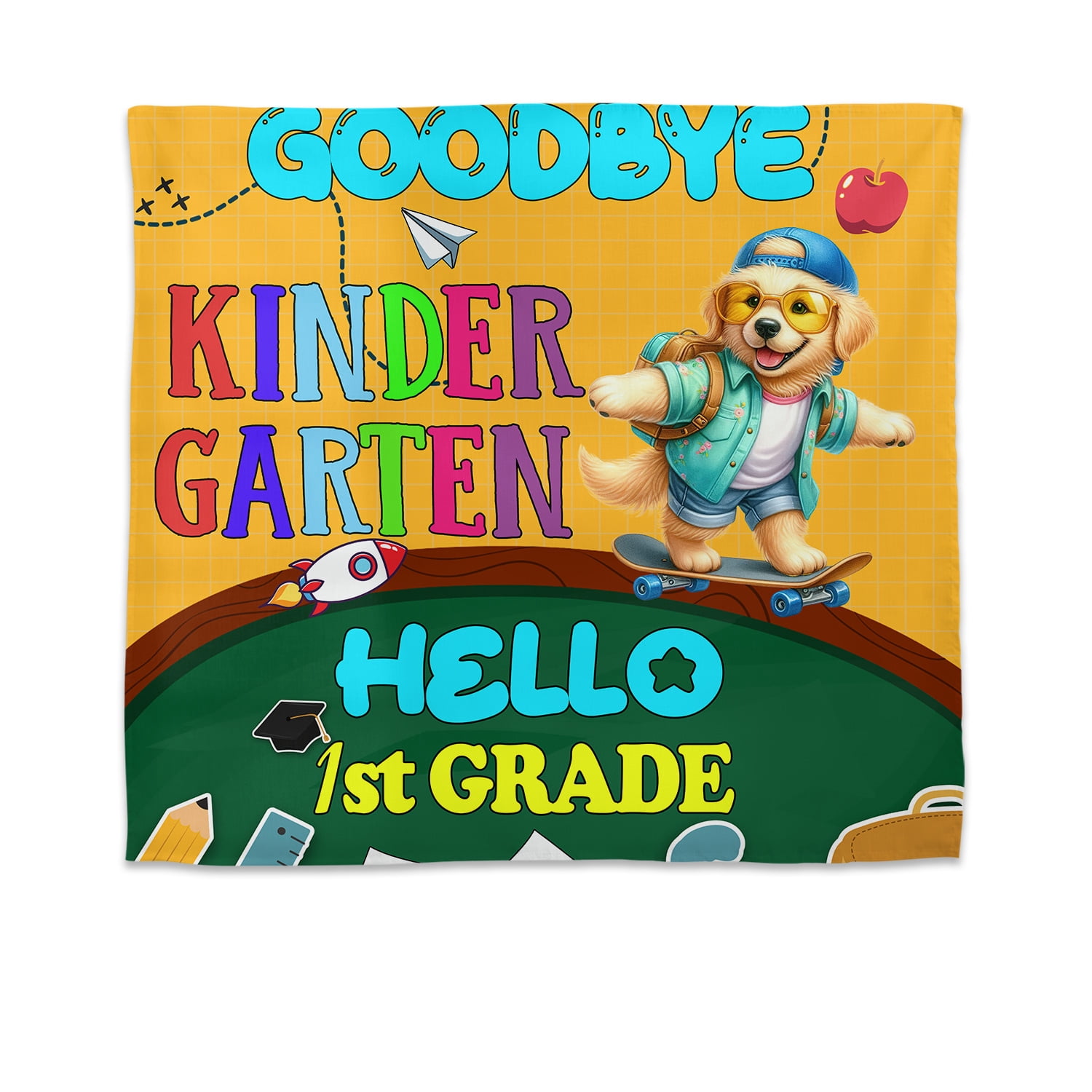Back to School Golden Retriever Goodbye Kindergarten Hello 1st Grade ...