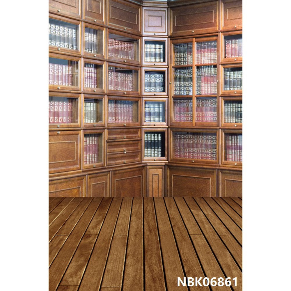 Back to School Graduation Backdrops Old Bookshelf Library Baby Portrait ...