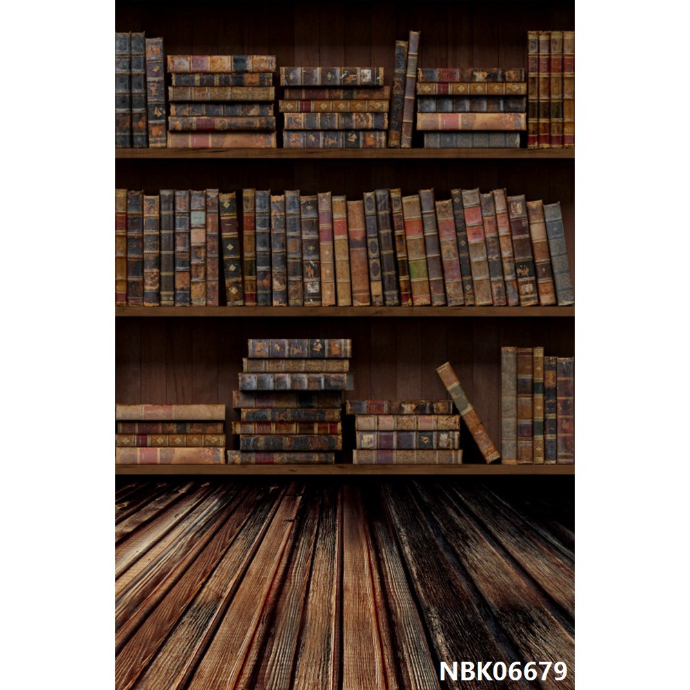 Back to School Graduation Backdrops Old Bookshelf Library Baby Portrait ...