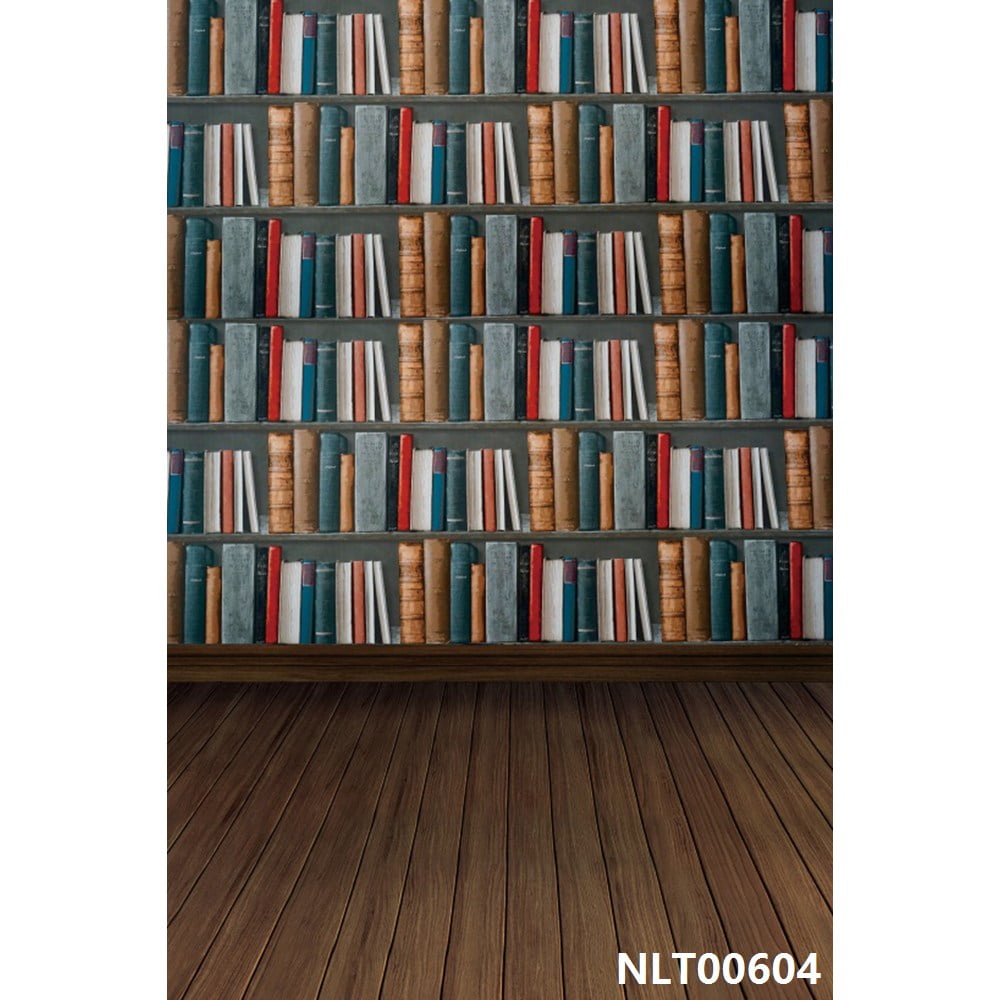 Back to School Graduation Backdrops Old Bookshelf Library Baby Portrait ...