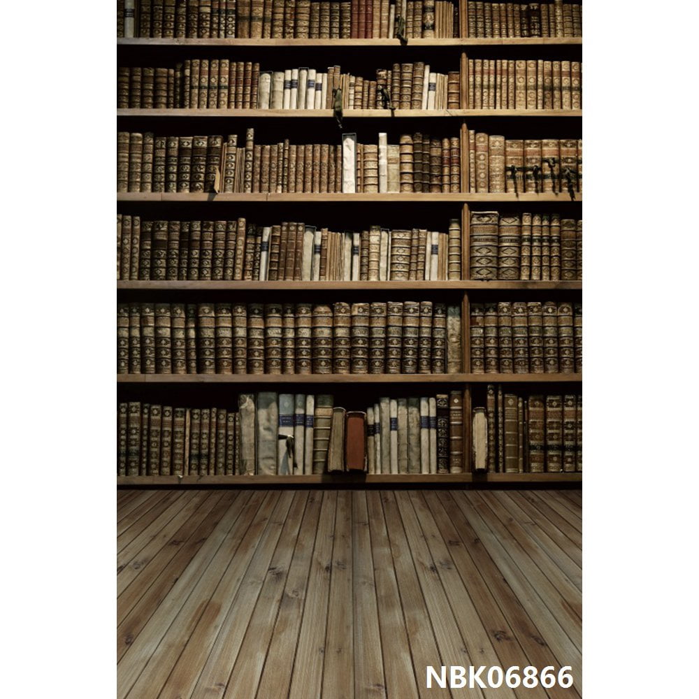 Back to School Graduation Backdrops Old Bookshelf Library Baby Portrait ...