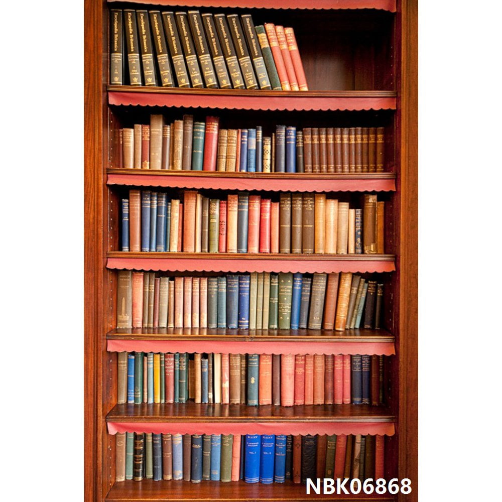 Back to School Graduation Backdrops Old Bookshelf Library Baby Portrait ...