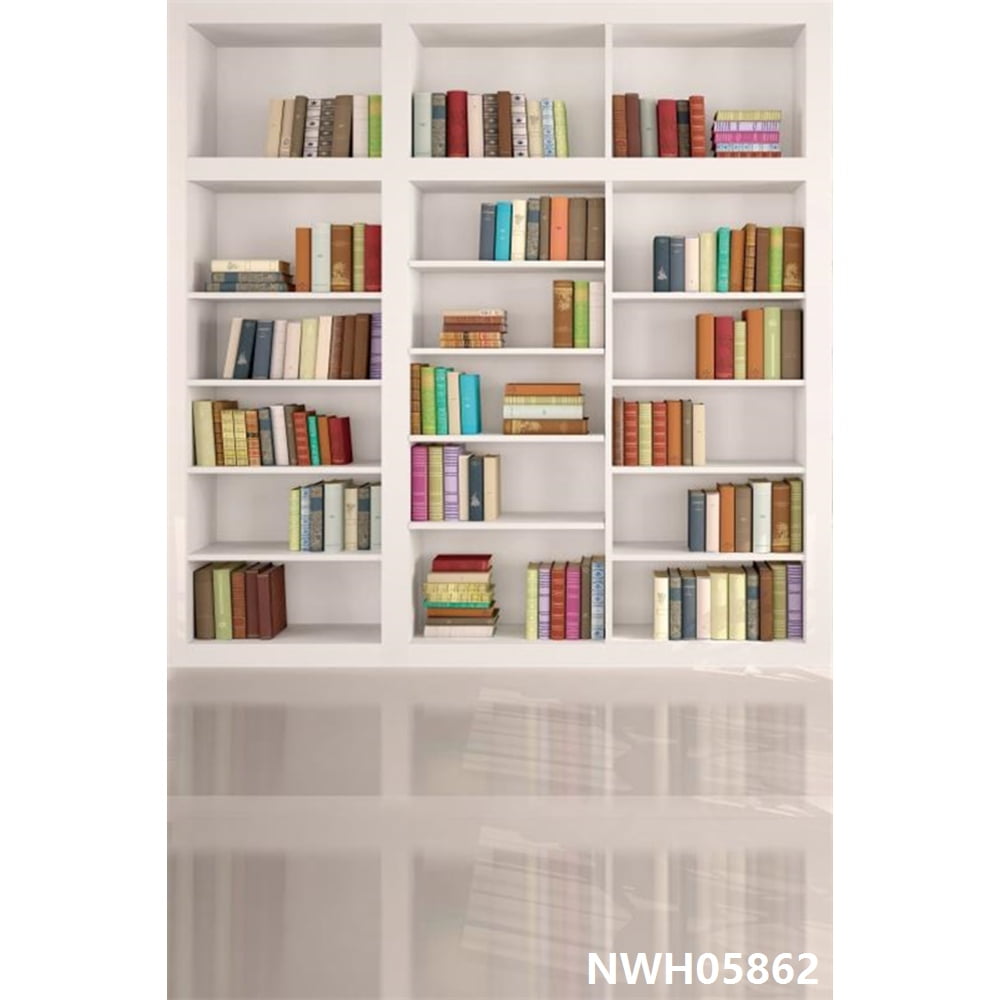 Back to School Graduation Backdrops Old Bookshelf Library Baby Portrait ...