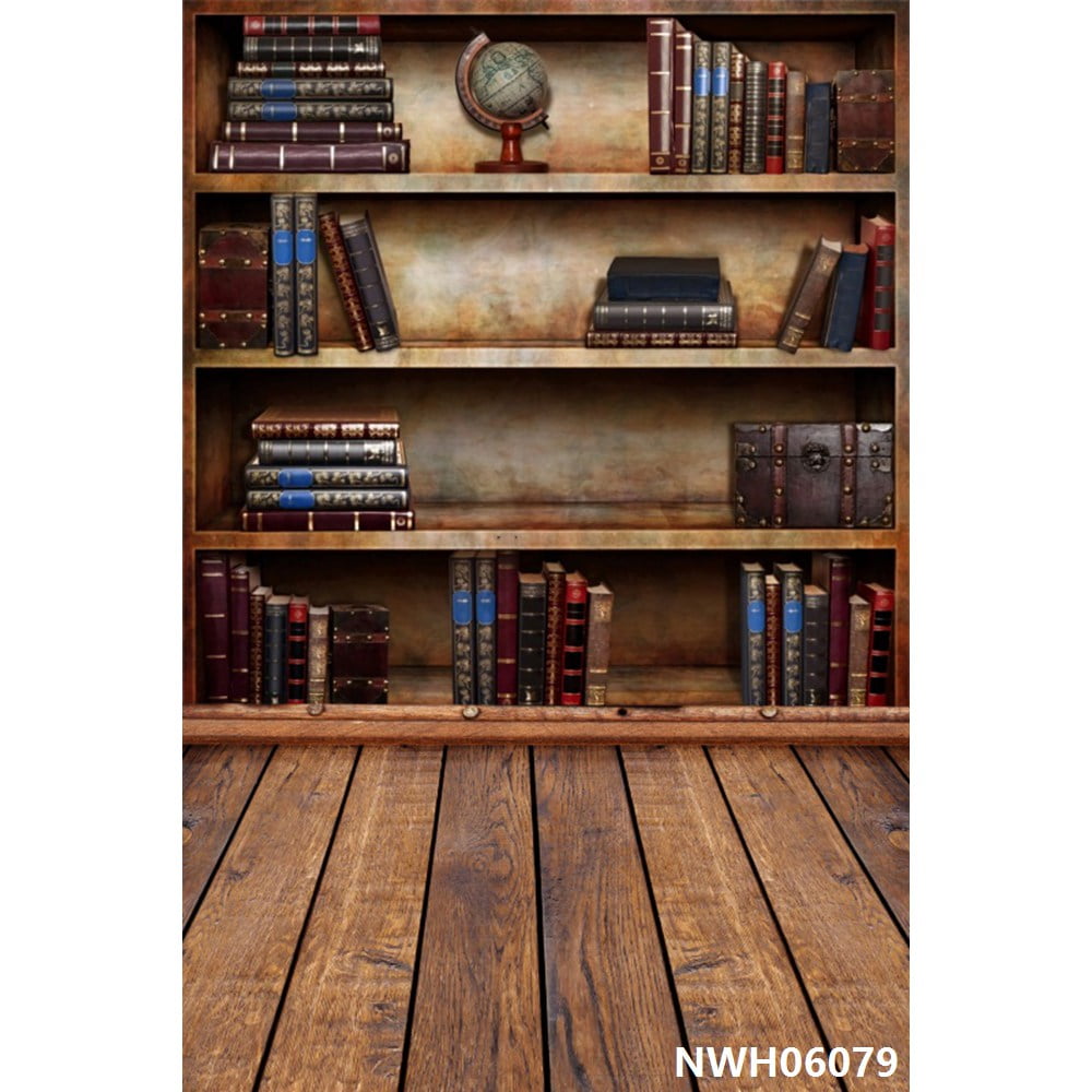 Back to School Graduation Backdrops Old Bookshelf Library Baby Portrait ...