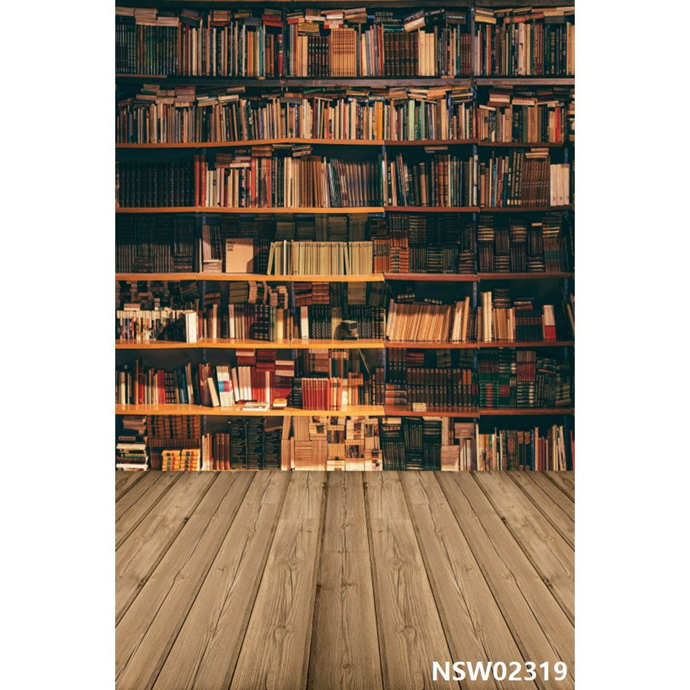Back to School Graduation Backdrops Old Bookshelf Library Baby Portrait ...