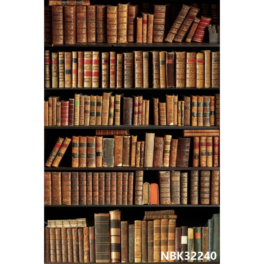 Back to School Graduation Backdrops Old Bookshelf Library Baby Portrait ...