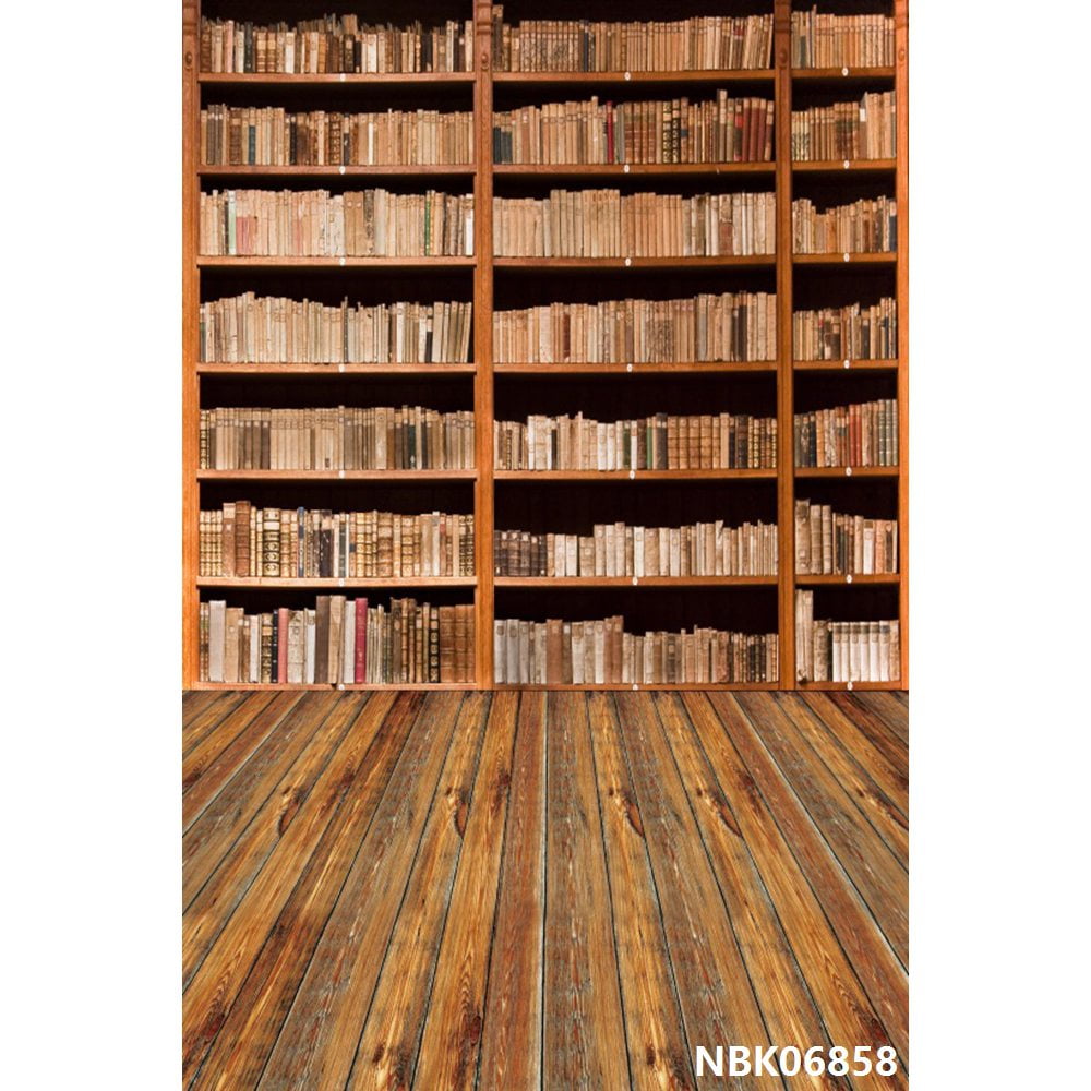 Back to School Graduation Backdrops Old Bookshelf Library Baby Portrait ...