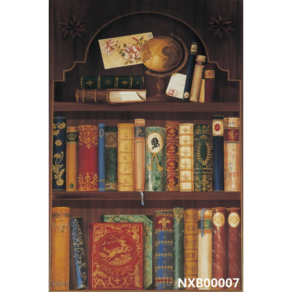 Back to School Graduation Backdrops Old Bookshelf Library Baby Portrait ...