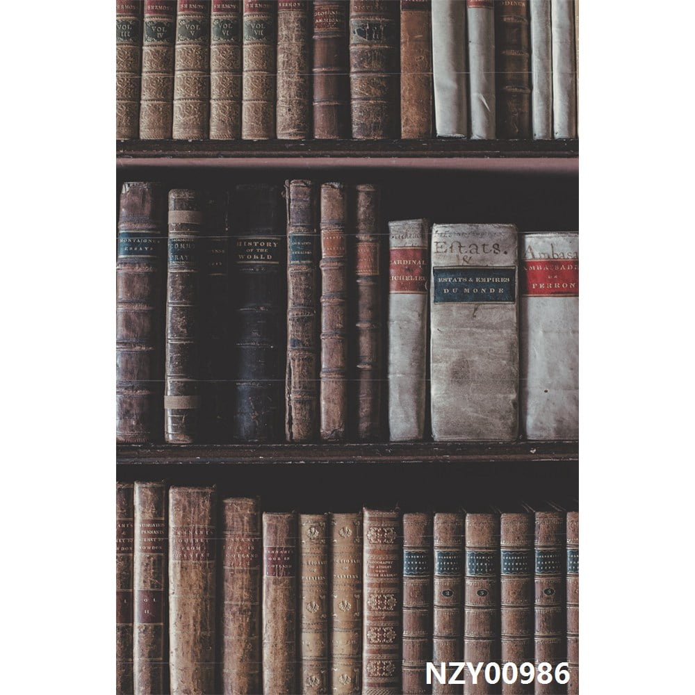 Back to School Graduation Backdrops Old Bookshelf Library Baby Portrait ...