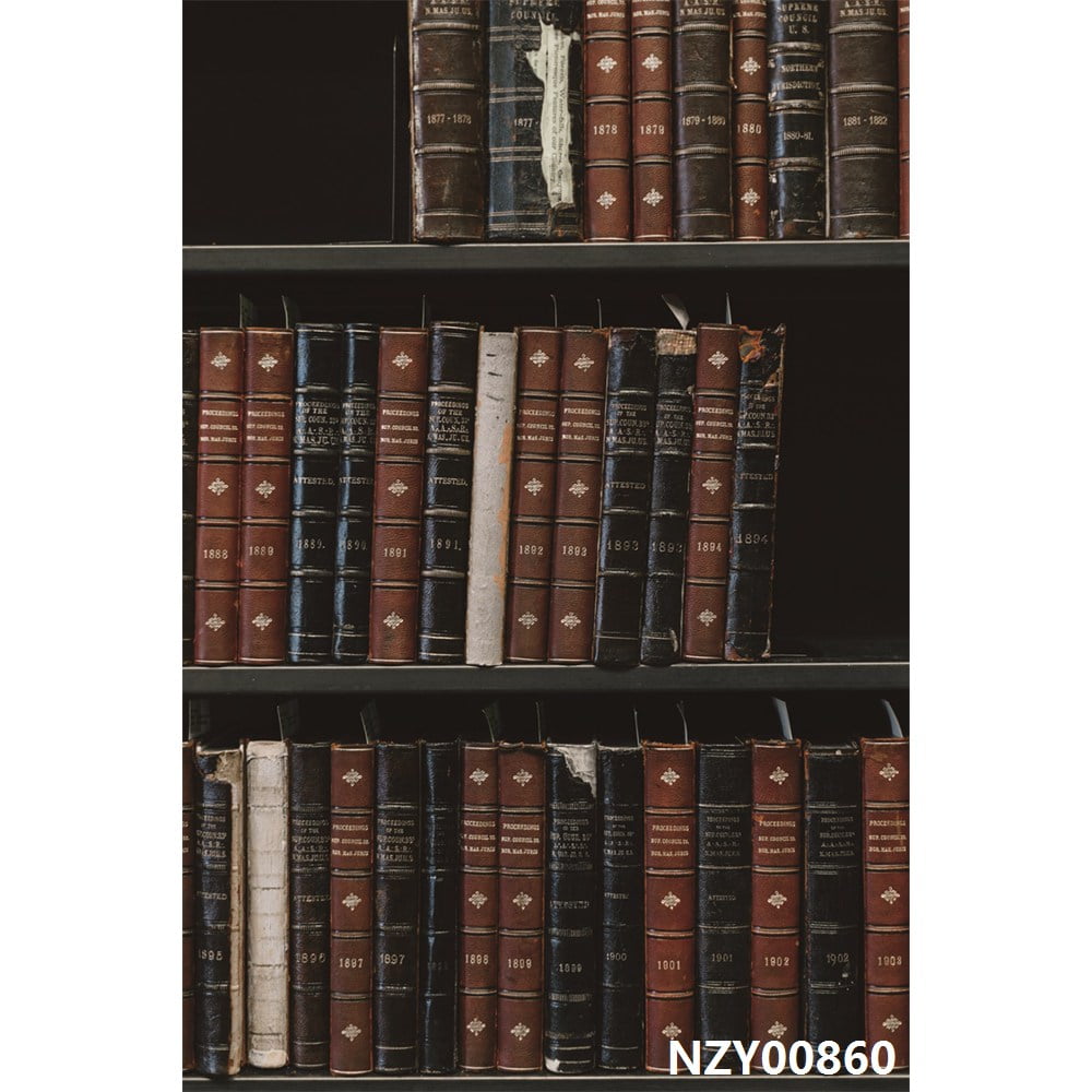 Back to School Graduation Backdrops Old Bookshelf Library Baby Portrait ...