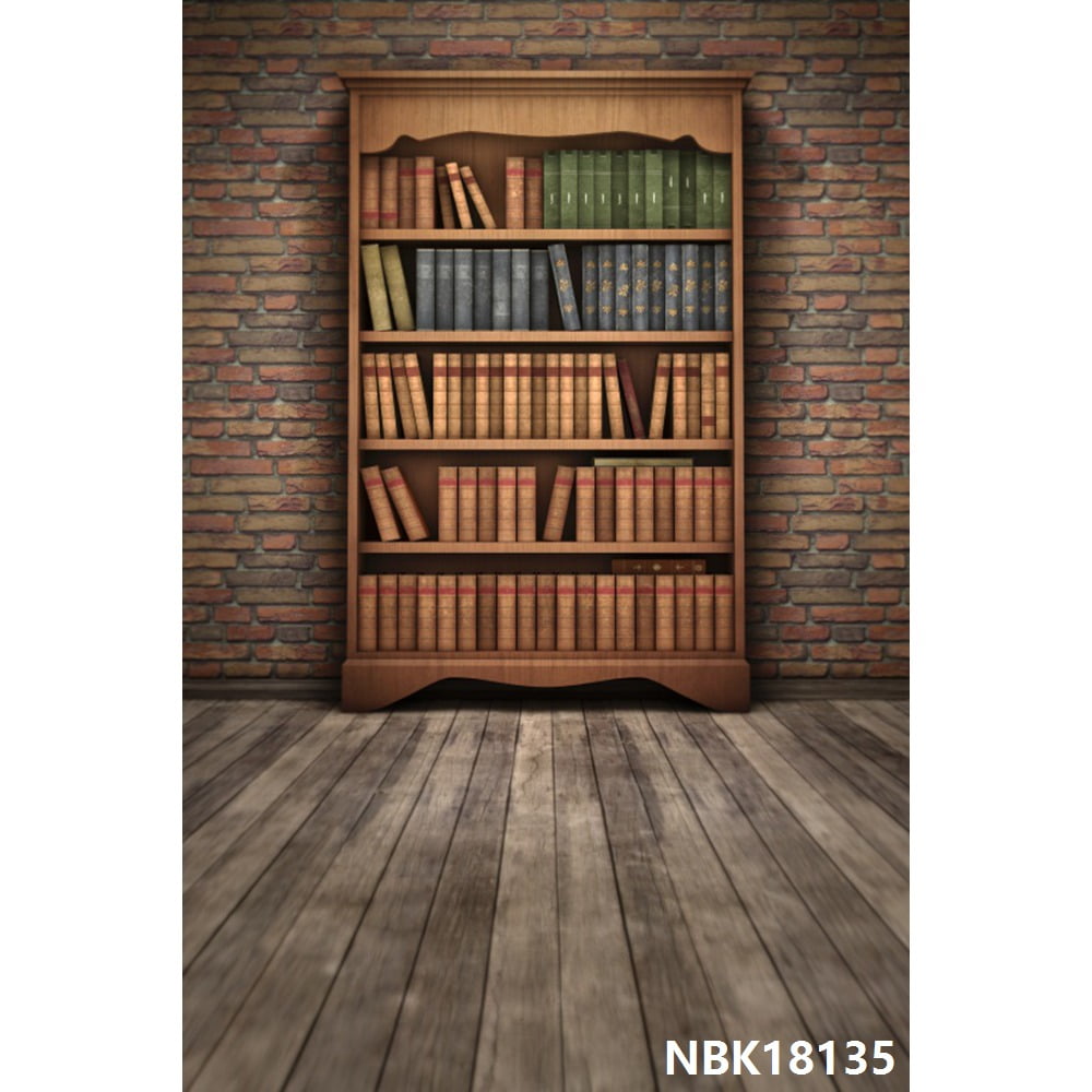 Back to School Graduation Backdrops Old Bookshelf Library Baby Portrait ...