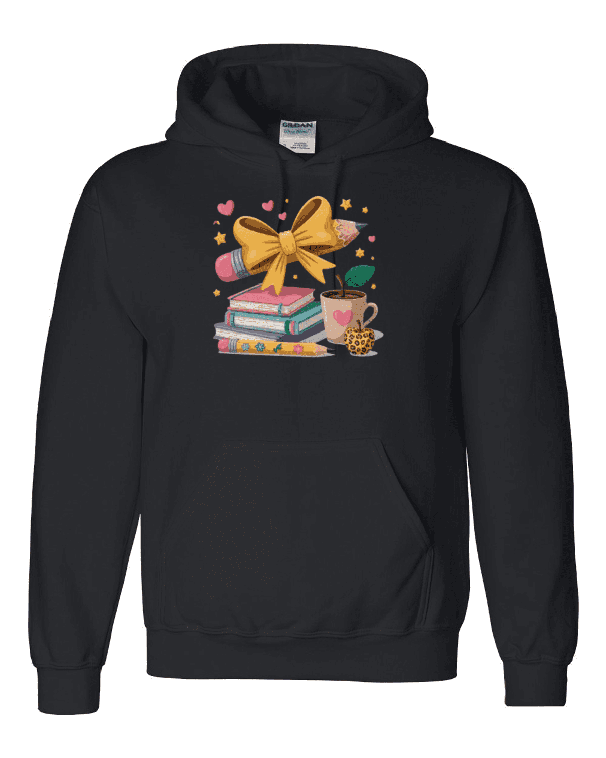 Back to School Graphic Hoodie shirt with Pencils Cup and Bow ...