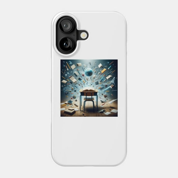Back to School Gravity-Defying Desk Surreal Art Case for iPhone 11,12 ...
