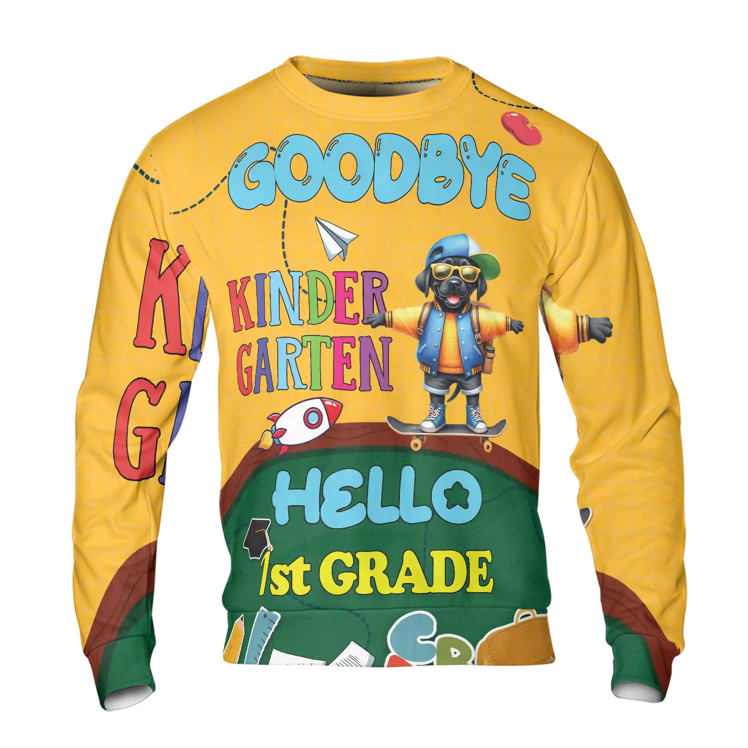 Back to School Great Dane Goodbye Kindergarten Hello 1st Grade All Over ...