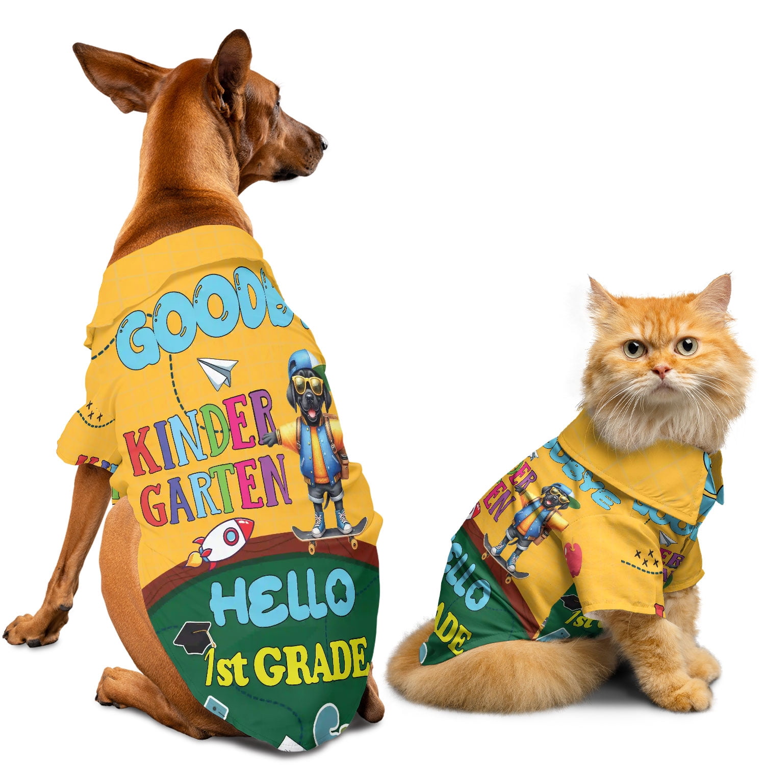 Back to School Great Dane Goodbye Kindergarten Hello 1st Grade Hawaiian ...
