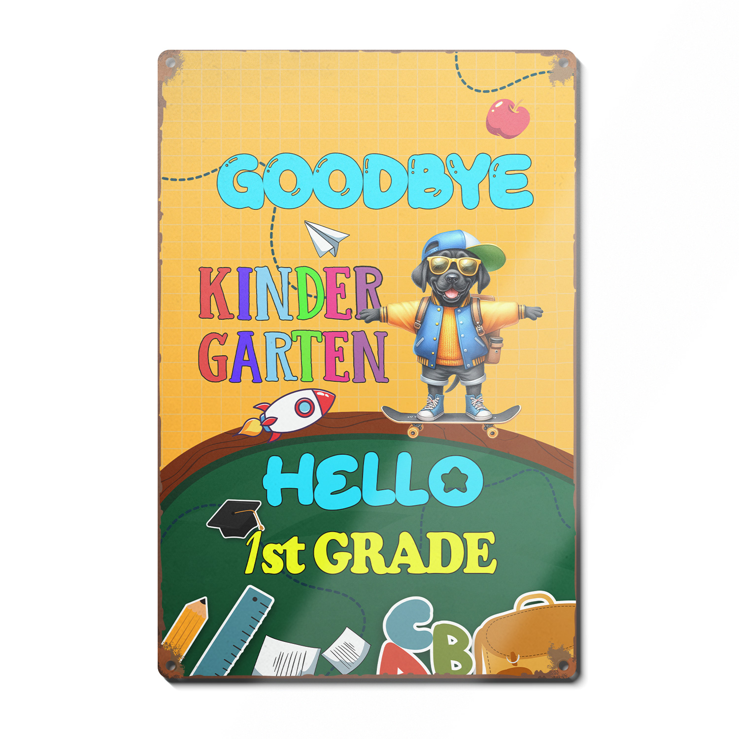 Back to School Great Dane Goodbye Kindergarten Hello 1st Grade Vertical ...